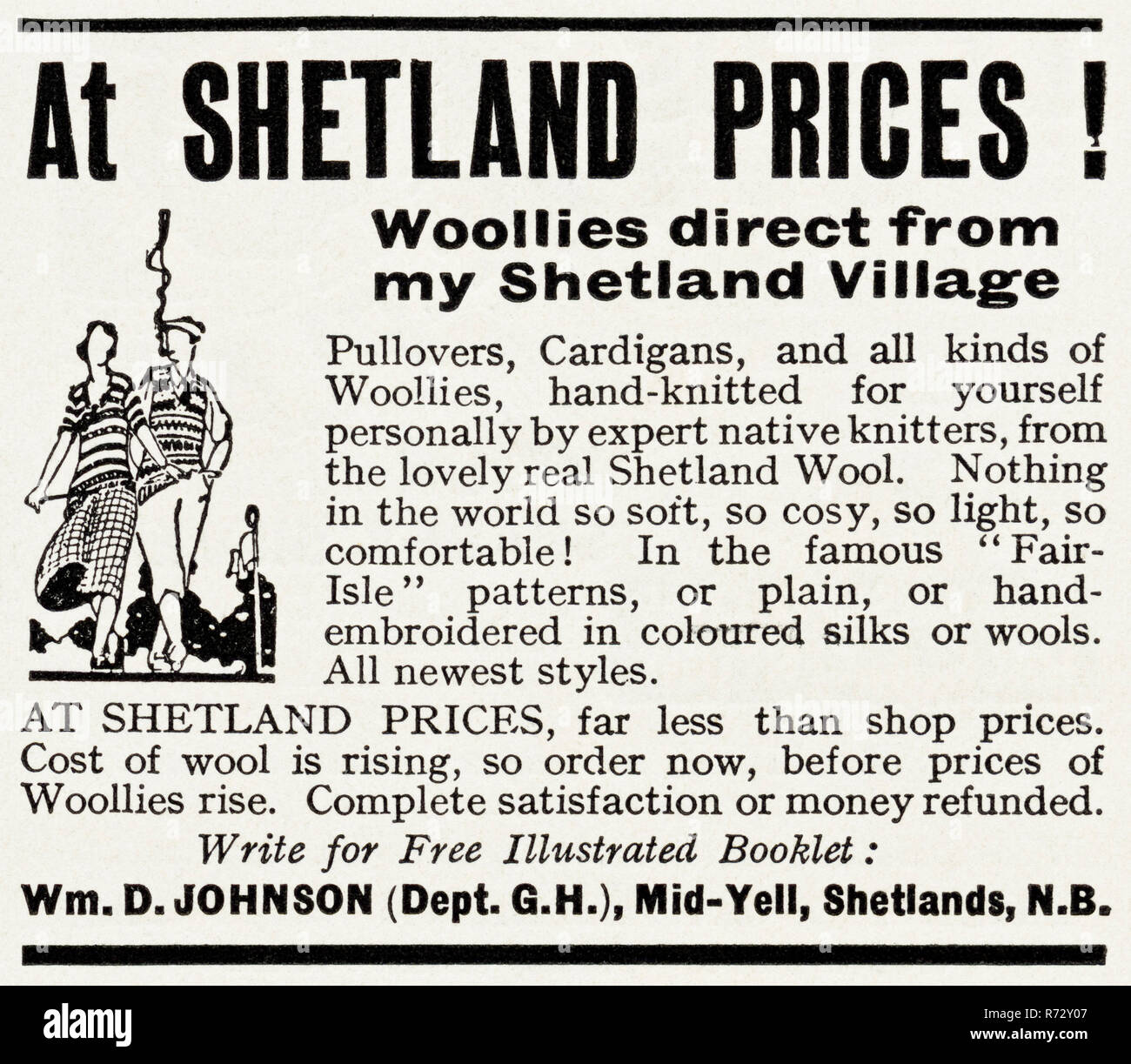 Original 1930s vintage old print advertisement from 30s English ...