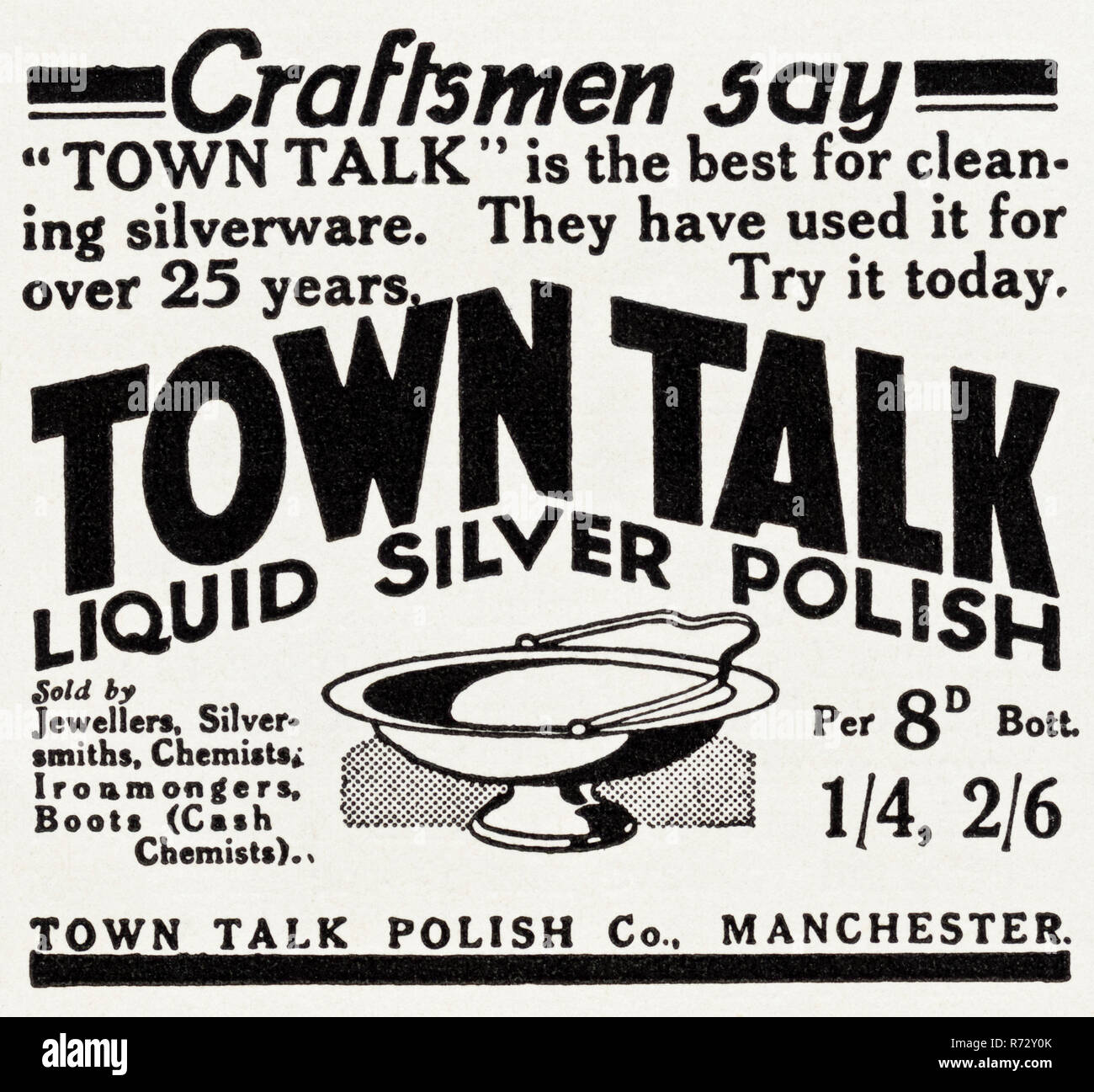 Original 1930s vintage old print advertisement from 30s English ...