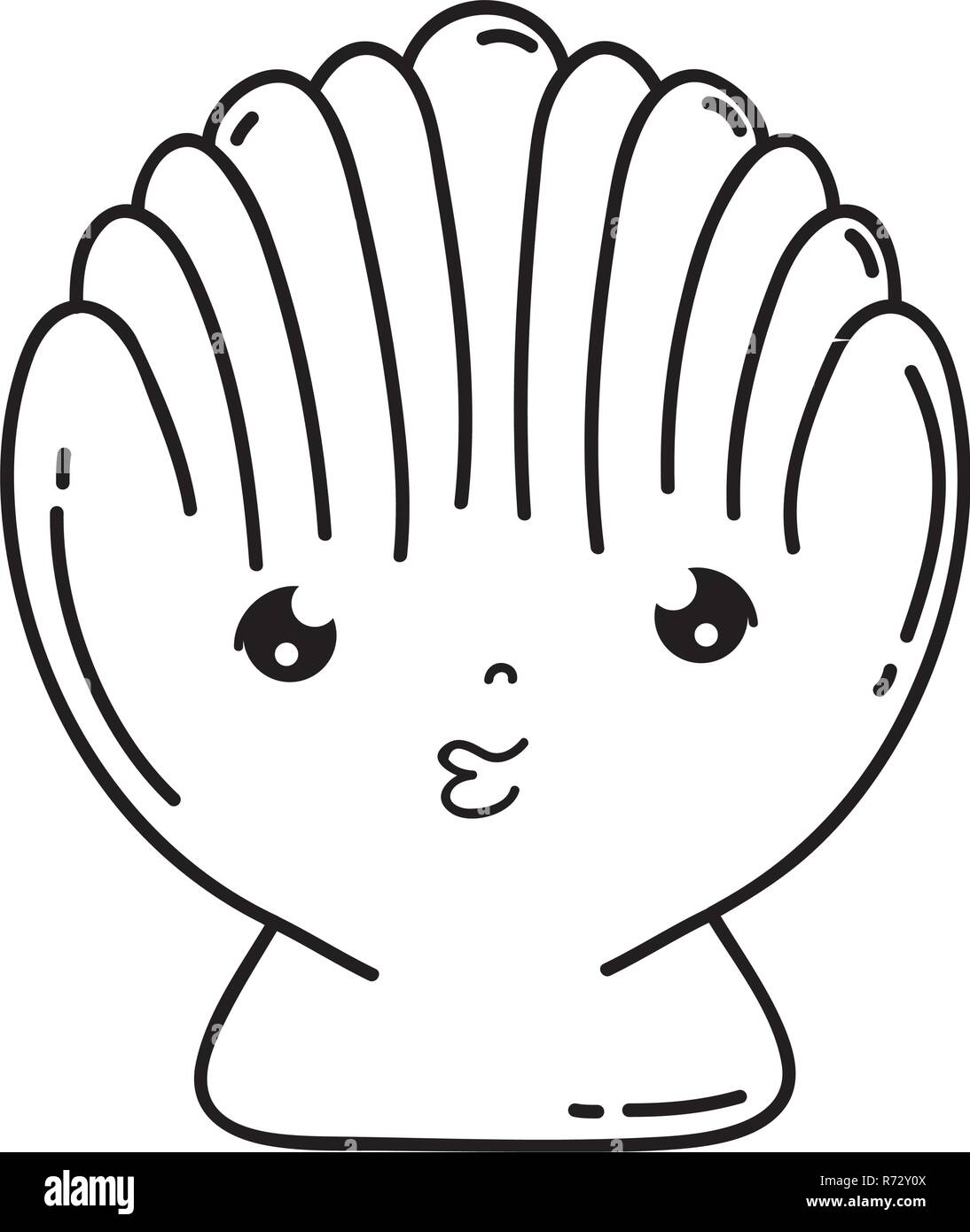 cute shell kawaii character Stock Vector Image & Art - Alamy