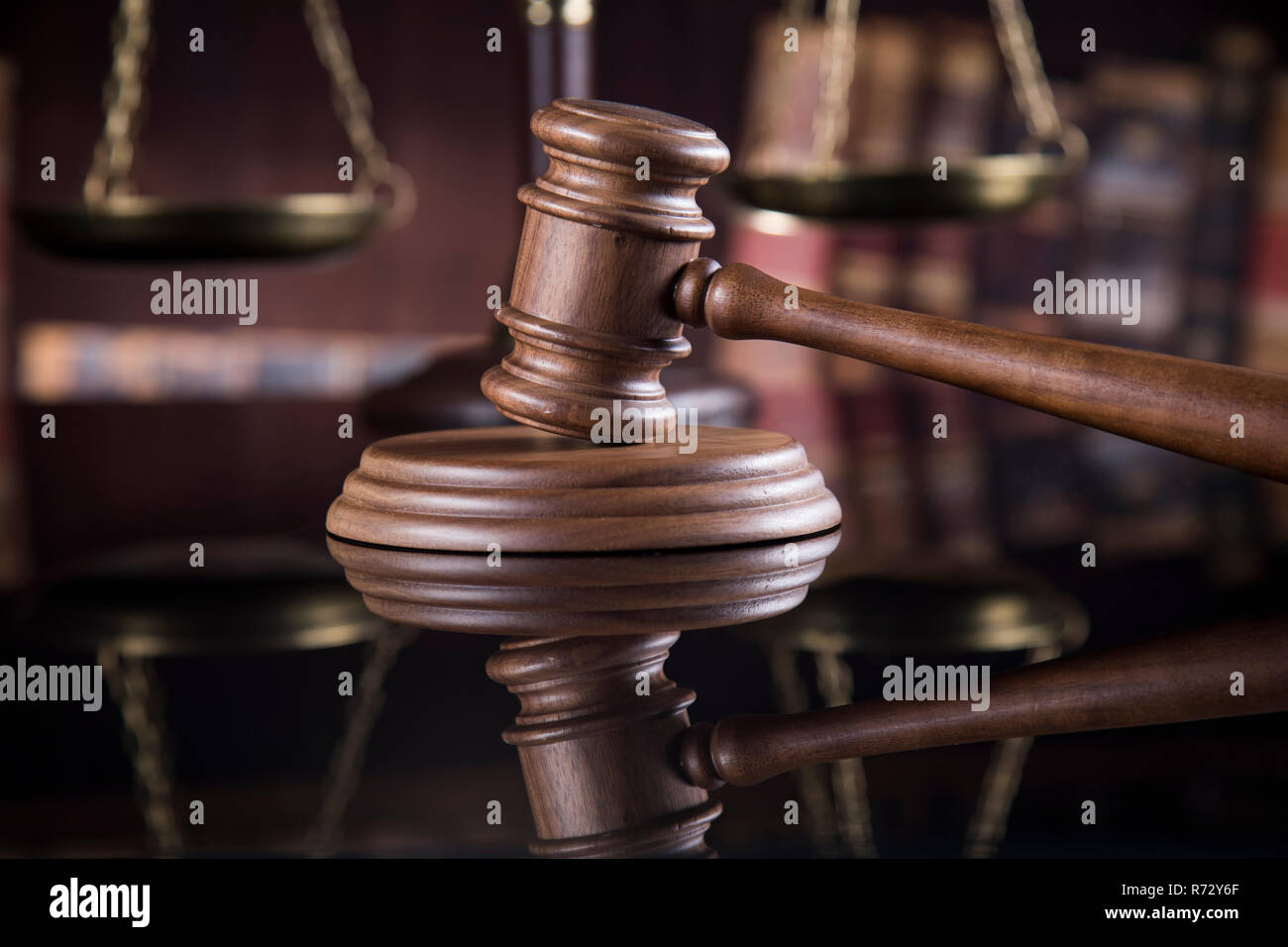 Mallet, legal code and statue of justice, Law concept Stock Photo - Alamy