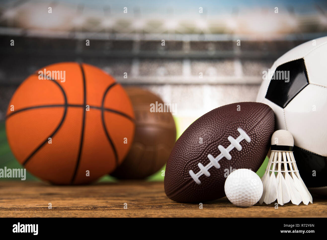 Sport equipment and balls Stock Photo - Alamy