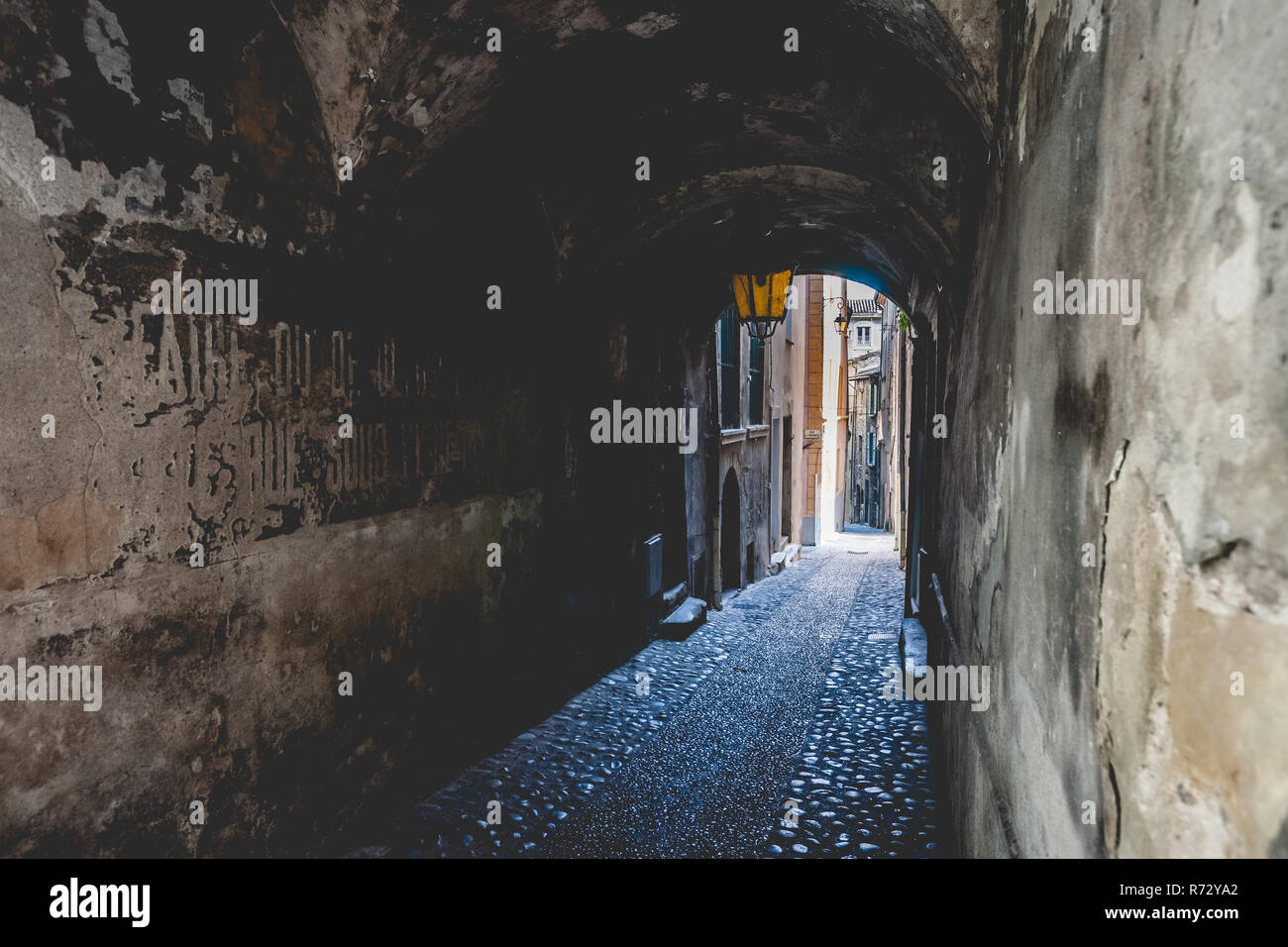 Narrow alley in a french mountain village hi-res stock photography and ...