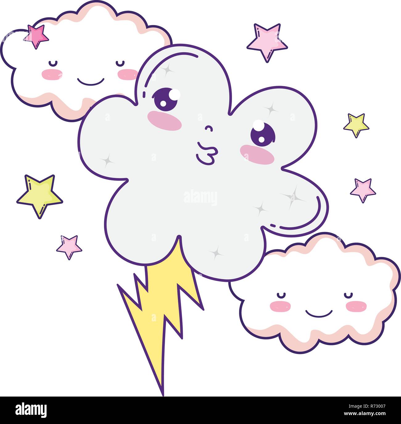 cute cloud kawaii character Stock Vector Image & Art - Alamy