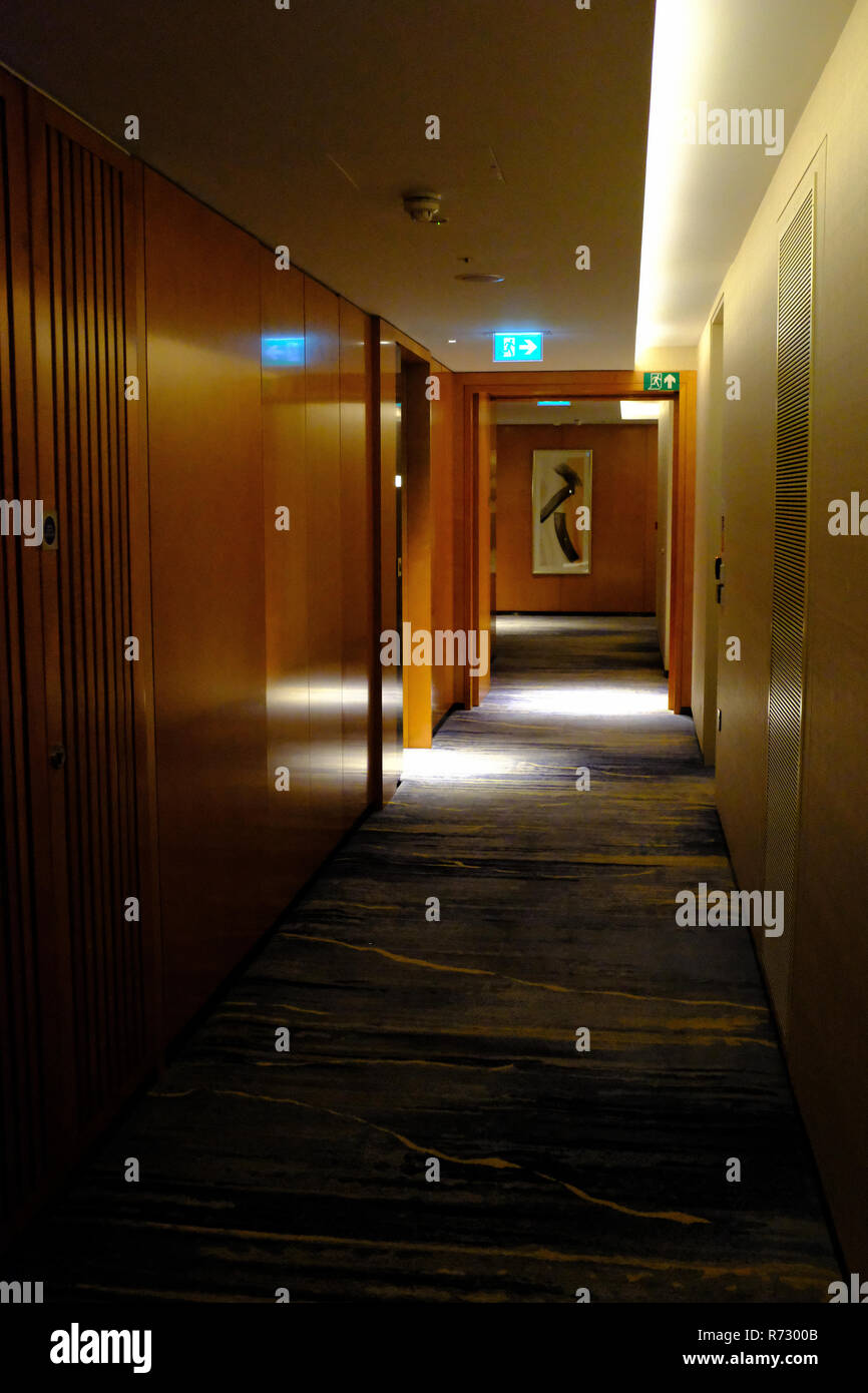 Corridors in the Shangri La Hotel at The Shard London UK Stock Photo ...