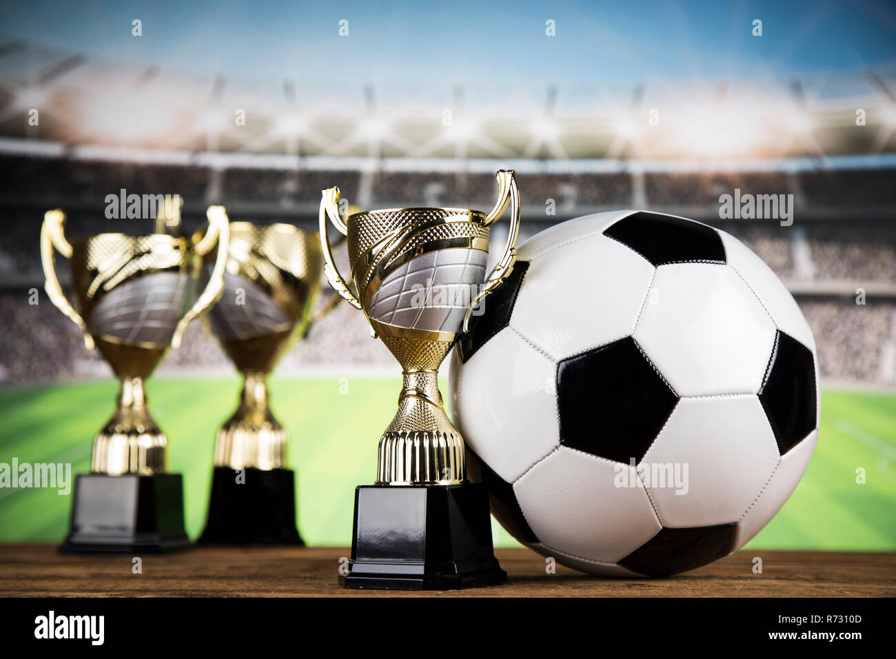 Trophy Winning, sport ball background Stock Photo - Alamy
