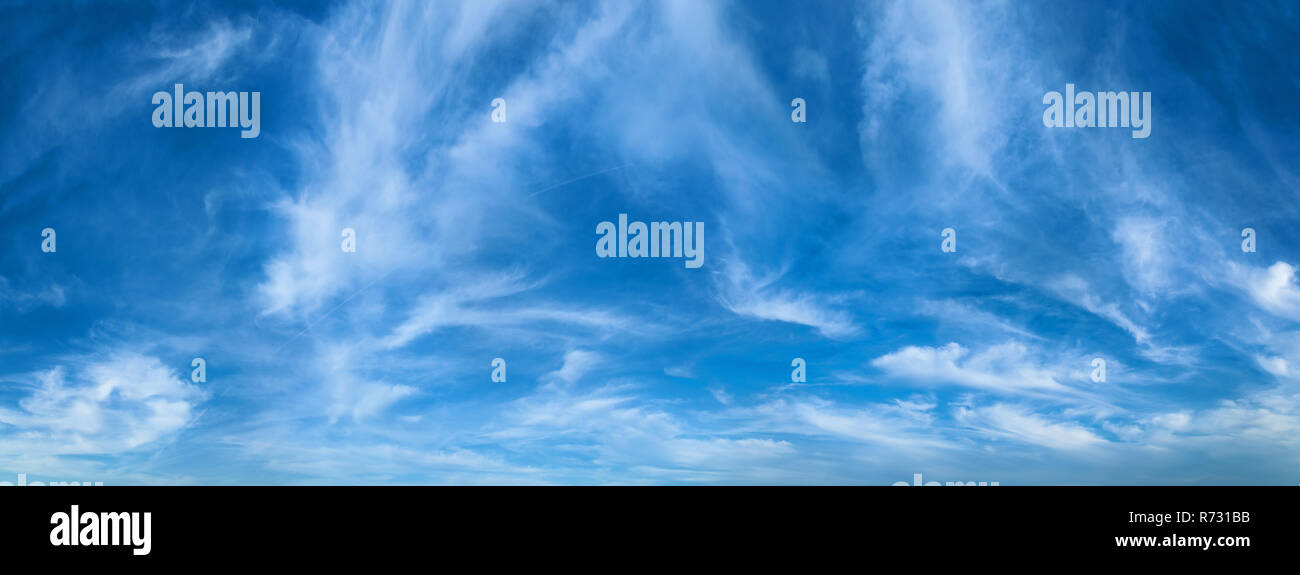 Blue sky with clouds of abstract forms. Texture and background for ...