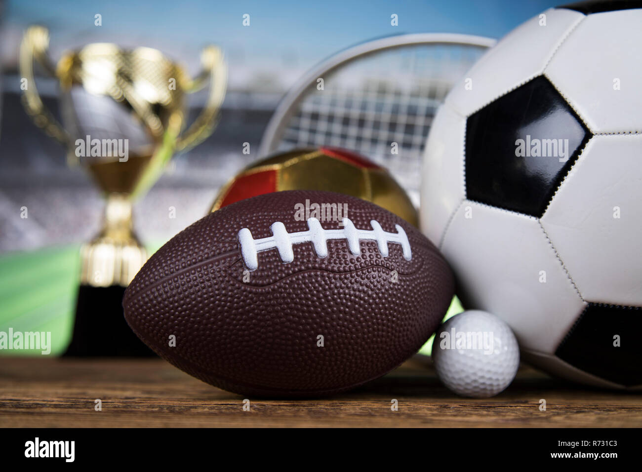 Achievement trophy, winning sport background Stock Photo - Alamy