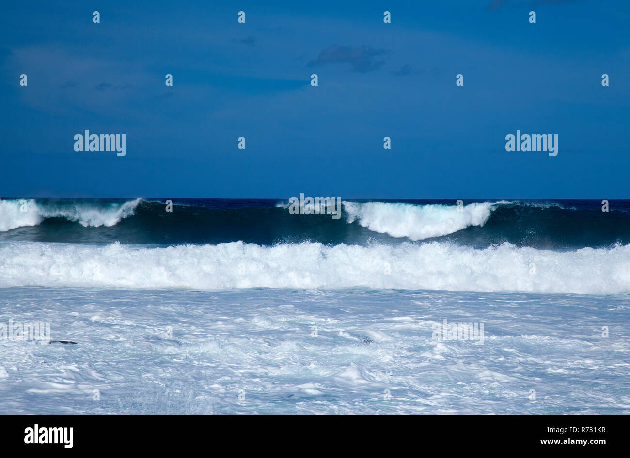 torn windsock against dark blue sky, storm aftermath background Stock ...