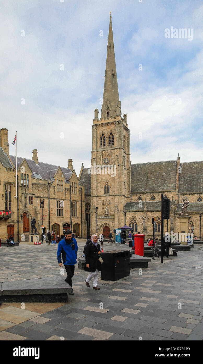 The ancient city centre of the city of Durham in County Durham in the ...