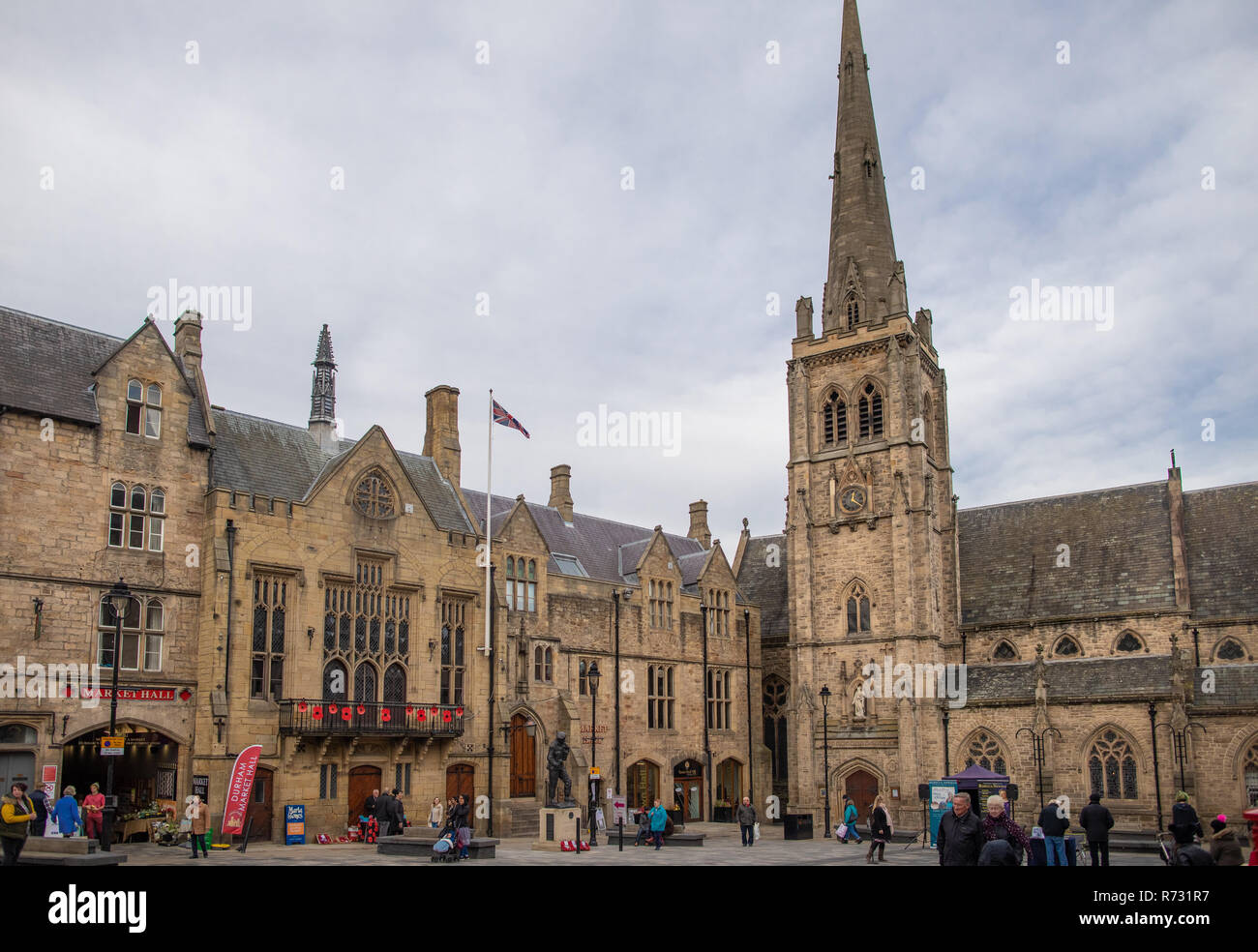 The ancient city centre of the city of Durham in County Durham in the ...