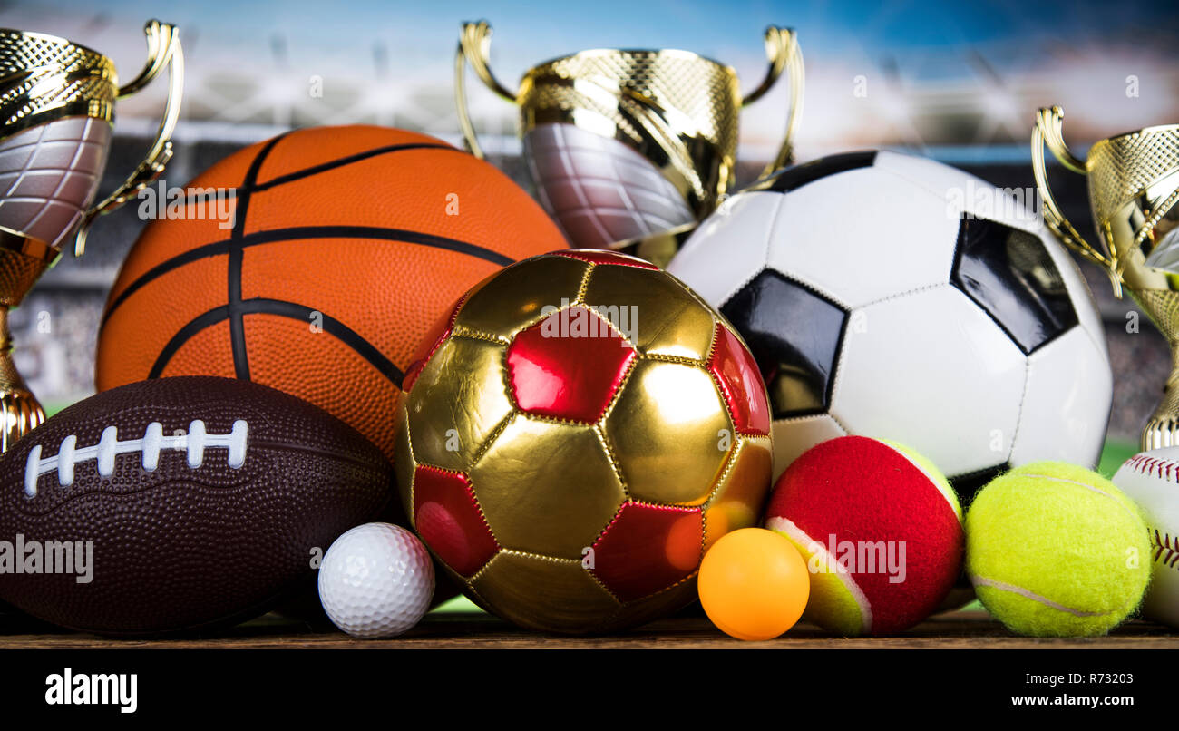 Achievement trophy, winning sport background Stock Photo - Alamy