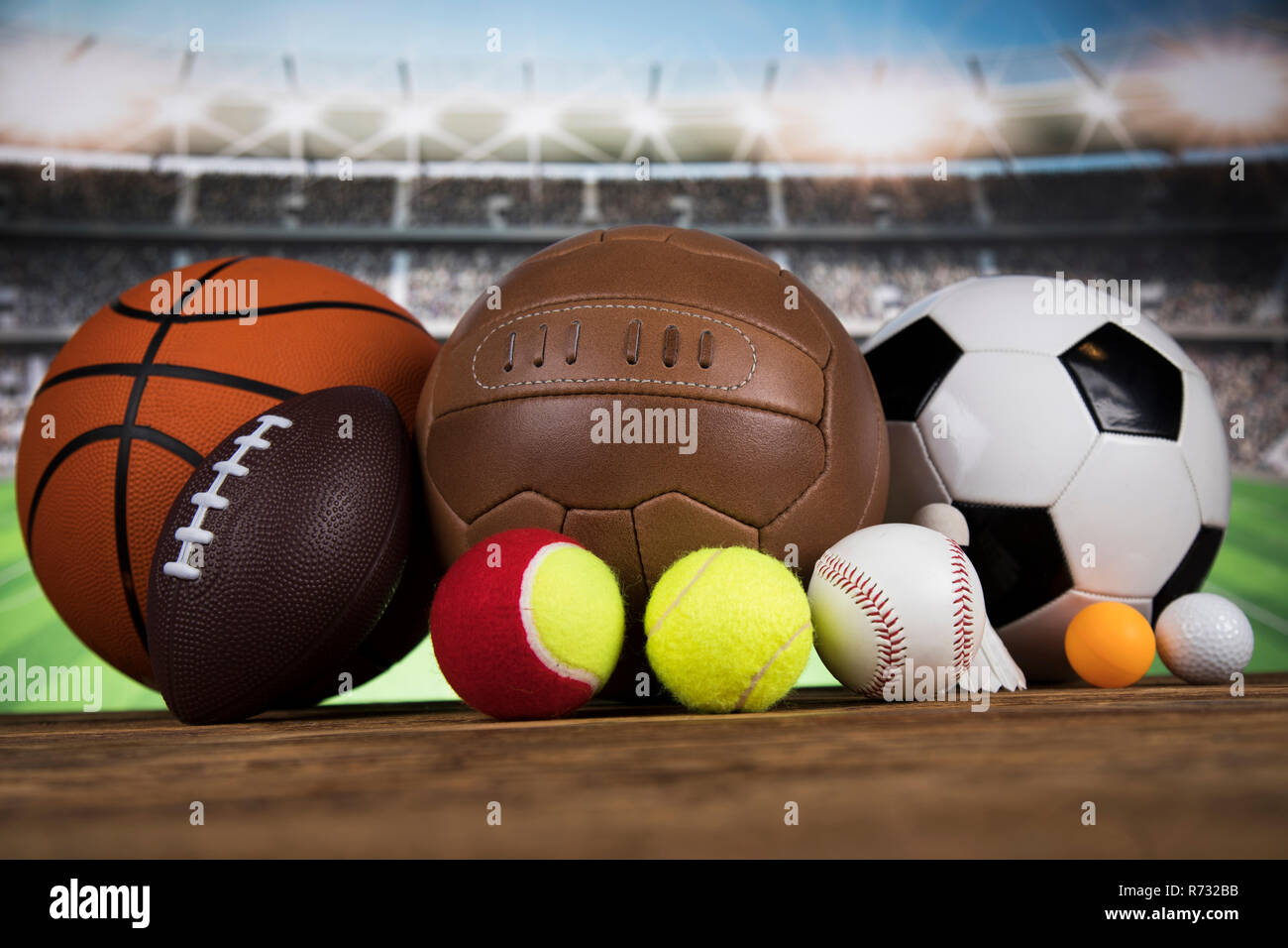 Sport equipment and balls Stock Photo - Alamy