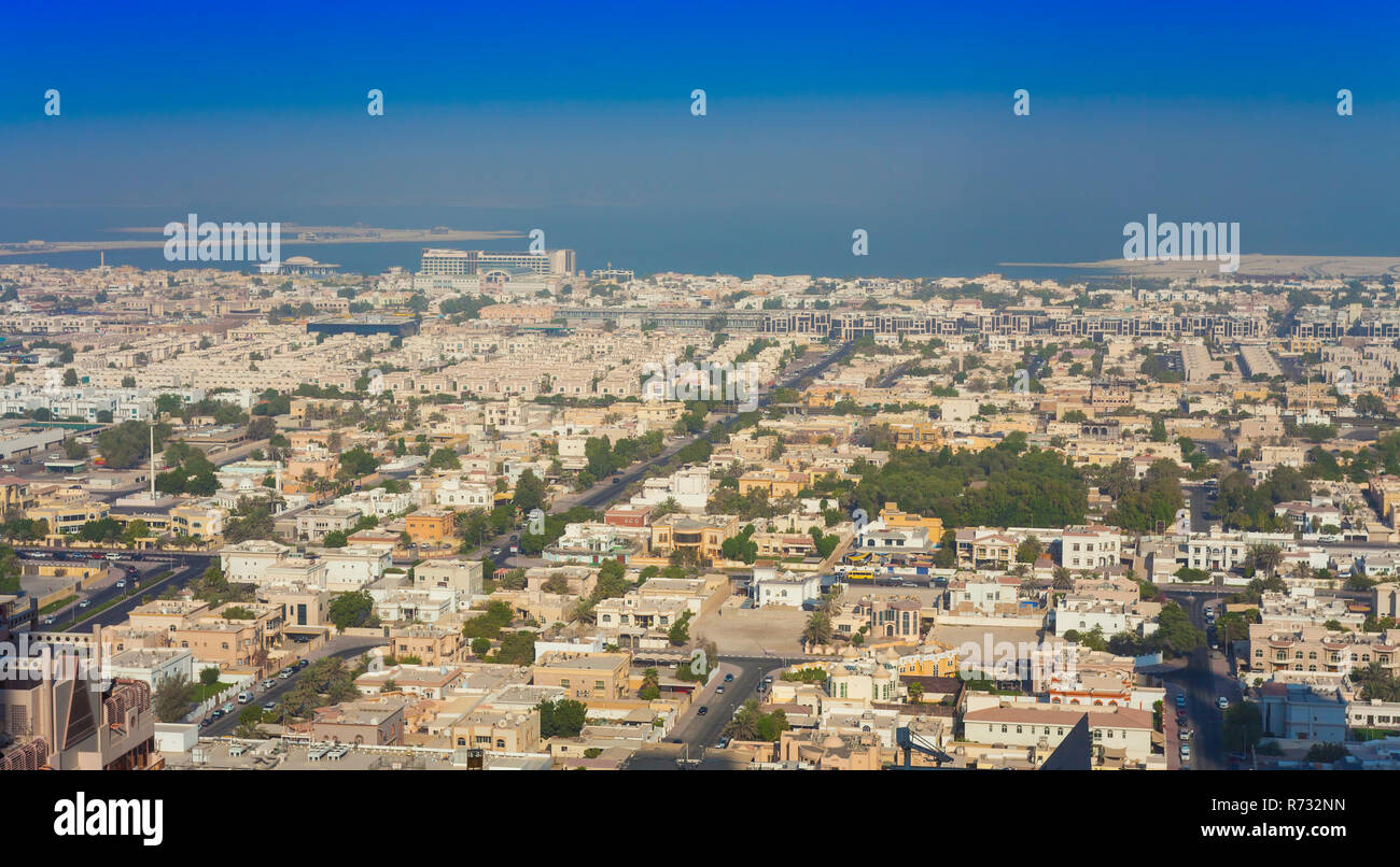 Dubai cityscape, aerial view. UAE Stock Photo - Alamy