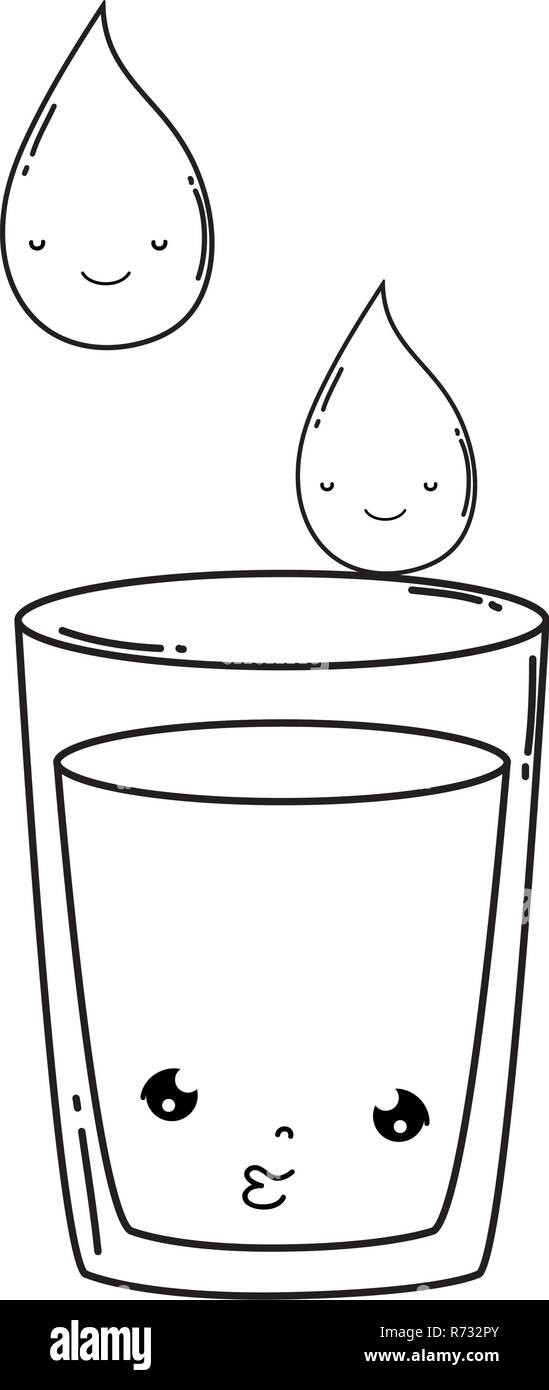 glass water kawaii character Stock Vector Image & Art - Alamy