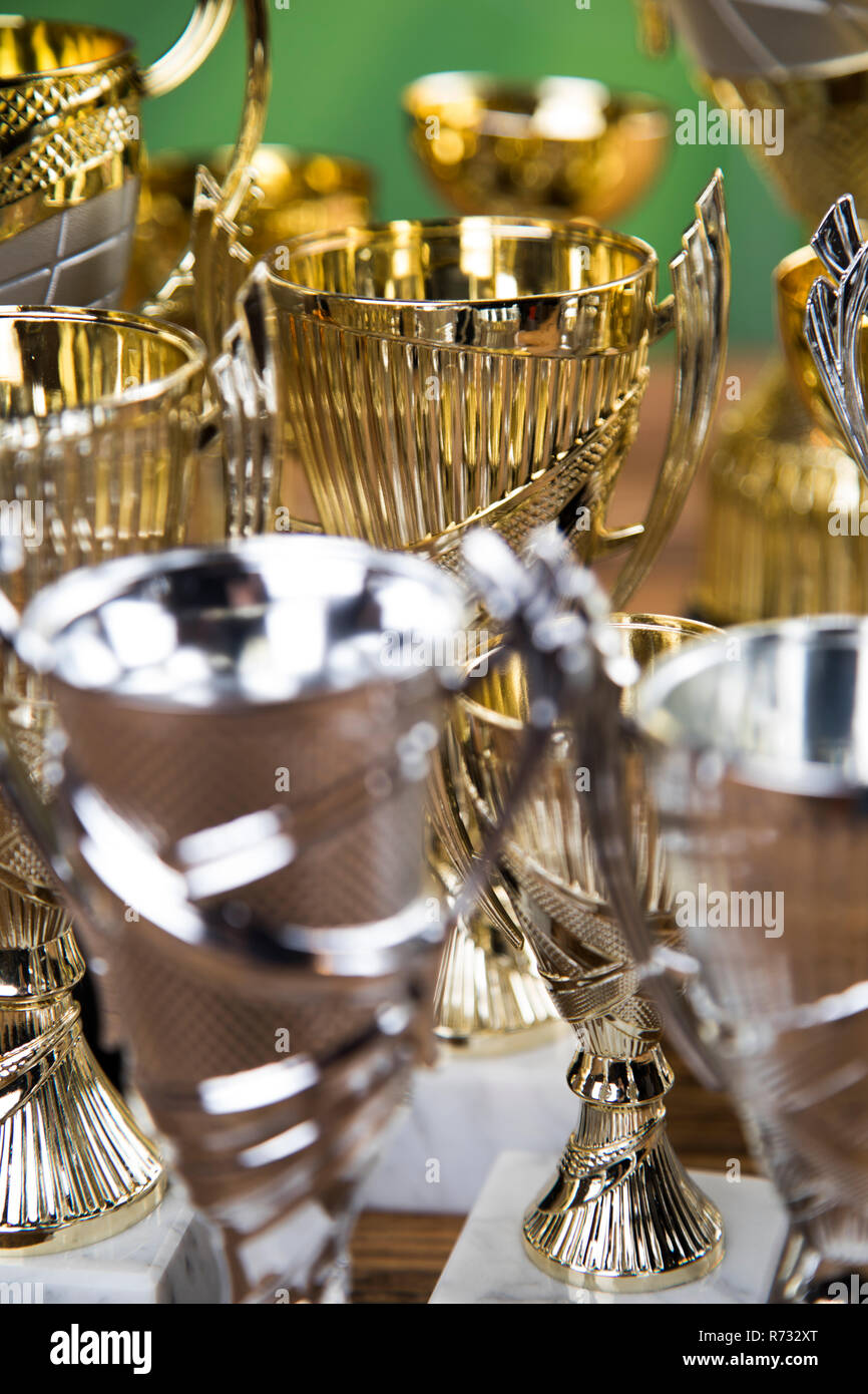 Award winning trophy sport background Stock Photo - Alamy