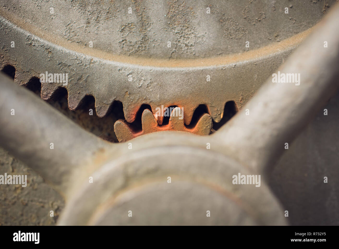 Metallic Rusty industrial machine parts closeup photo Stock Photo - Alamy