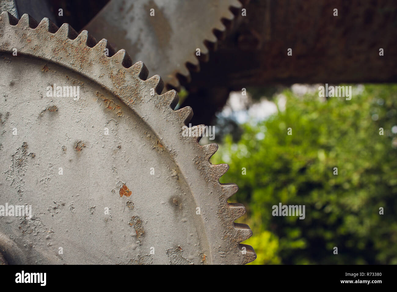 Metallic Rusty industrial machine parts closeup photo Stock Photo - Alamy