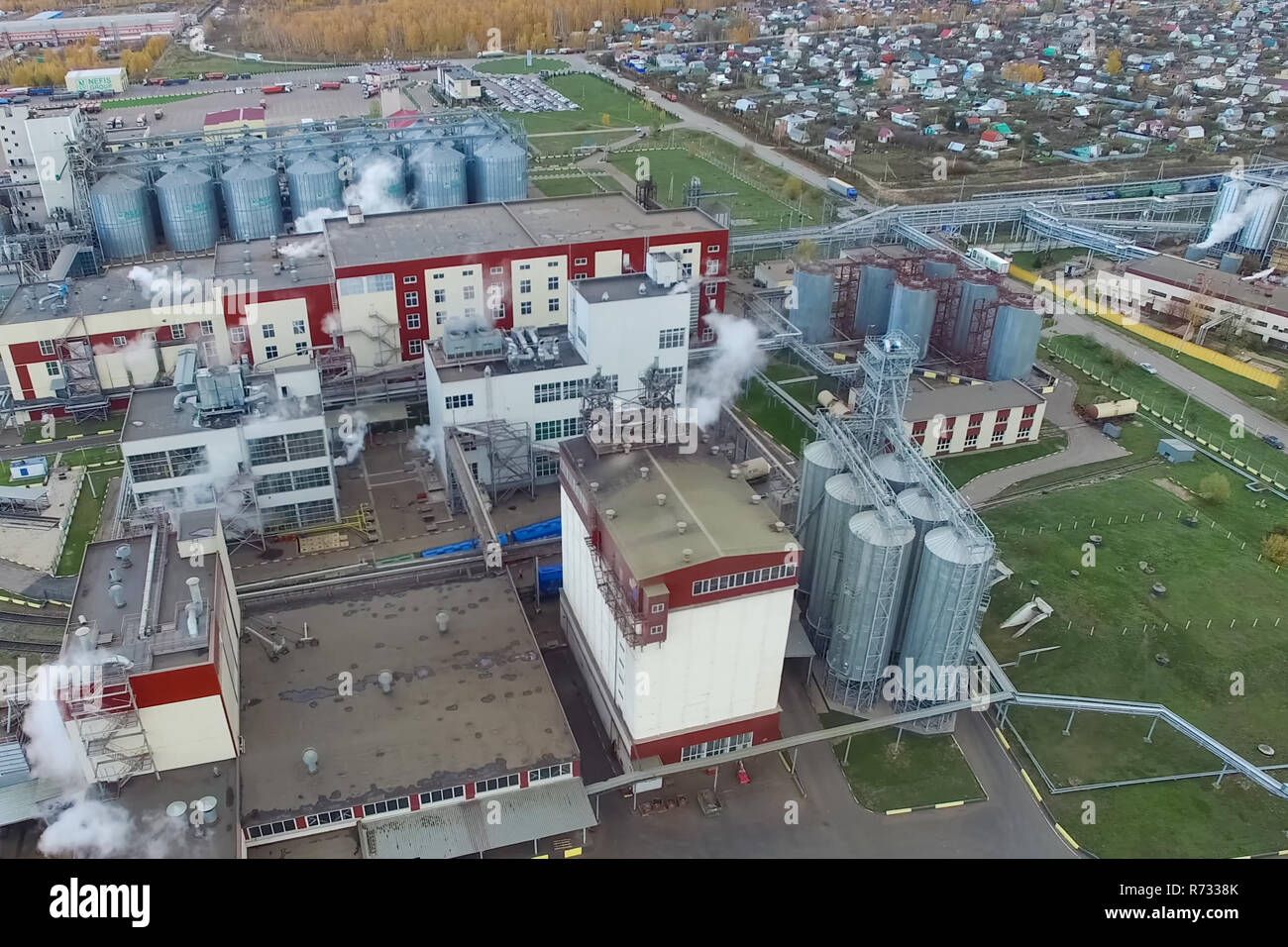 Fat plant. Factory for processing fat and oil. Food industrial ...