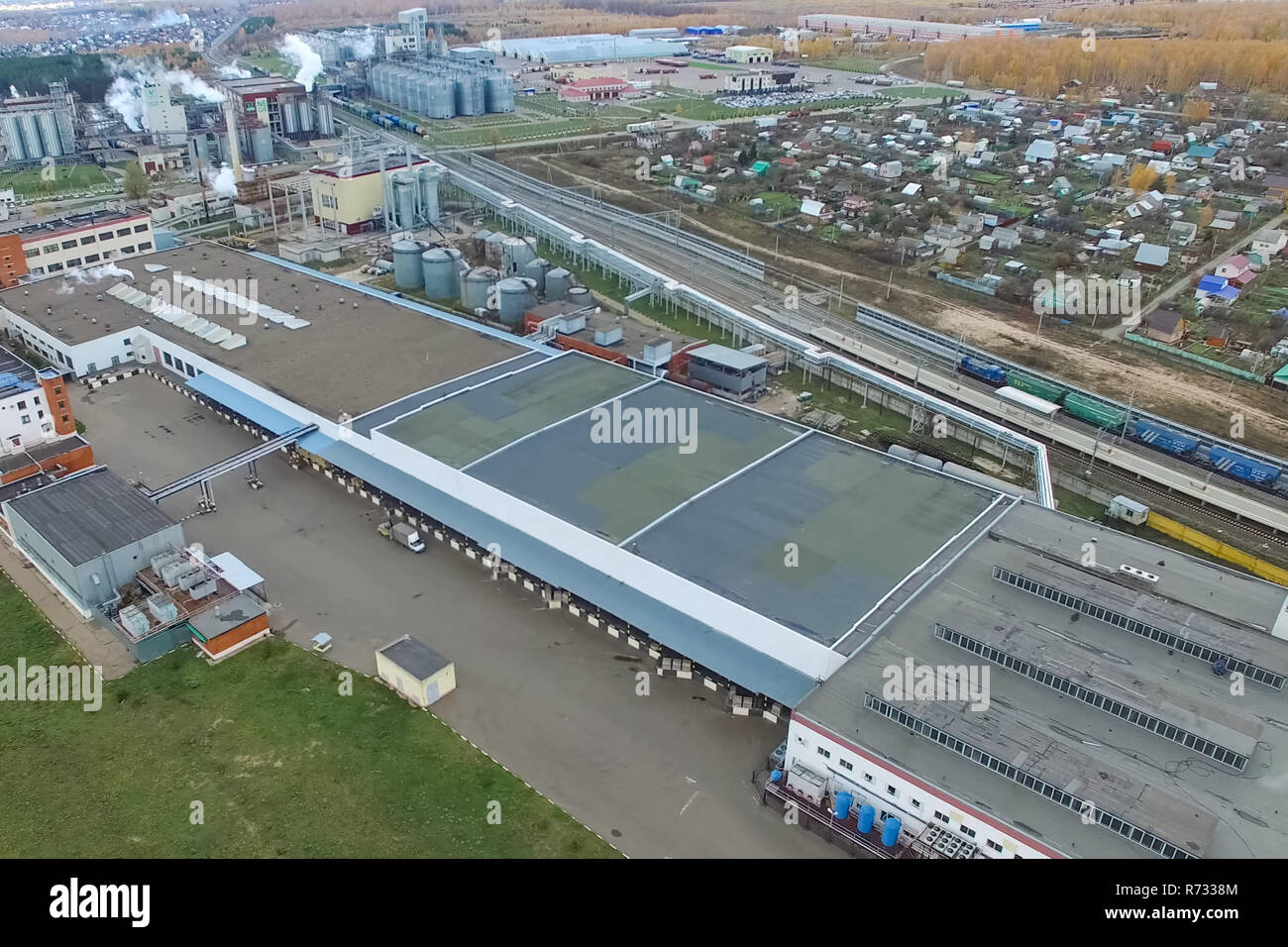 Fat plant. Factory for processing fat and oil. Food industrial ...