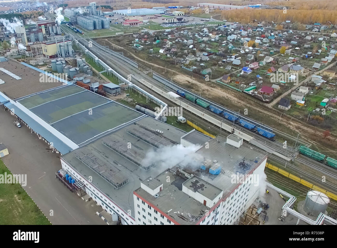 Fat plant. Factory for processing fat and oil. Food industrial ...