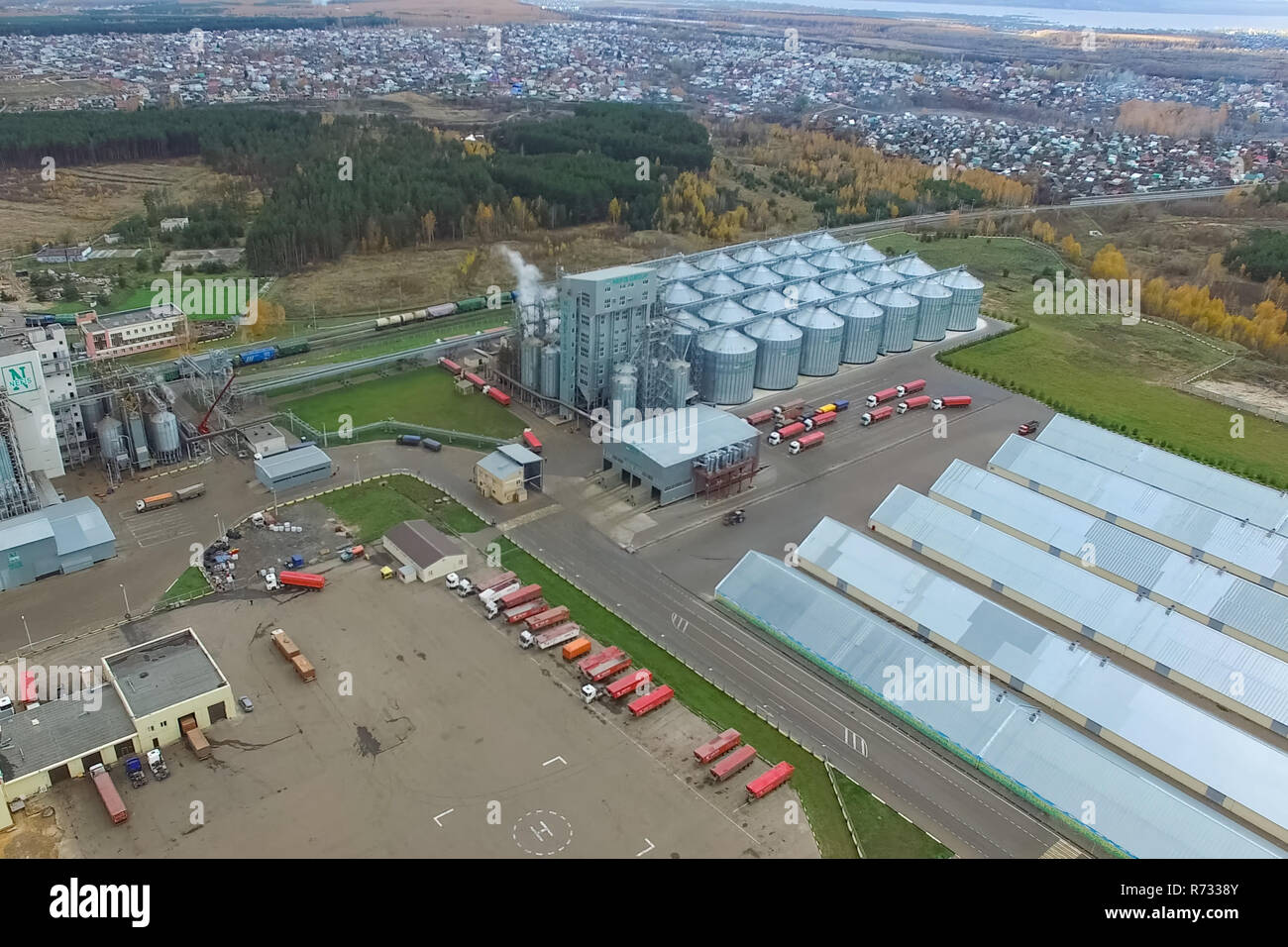 Fat plant. Factory for processing fat and oil. Food industrial ...