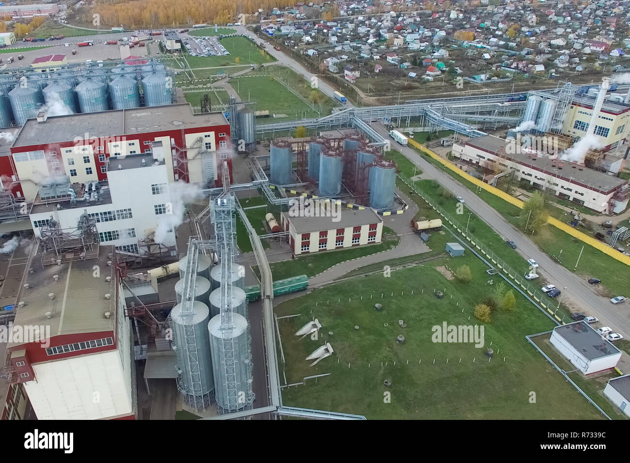 Fat plant. Factory for processing fat and oil. Food industrial ...
