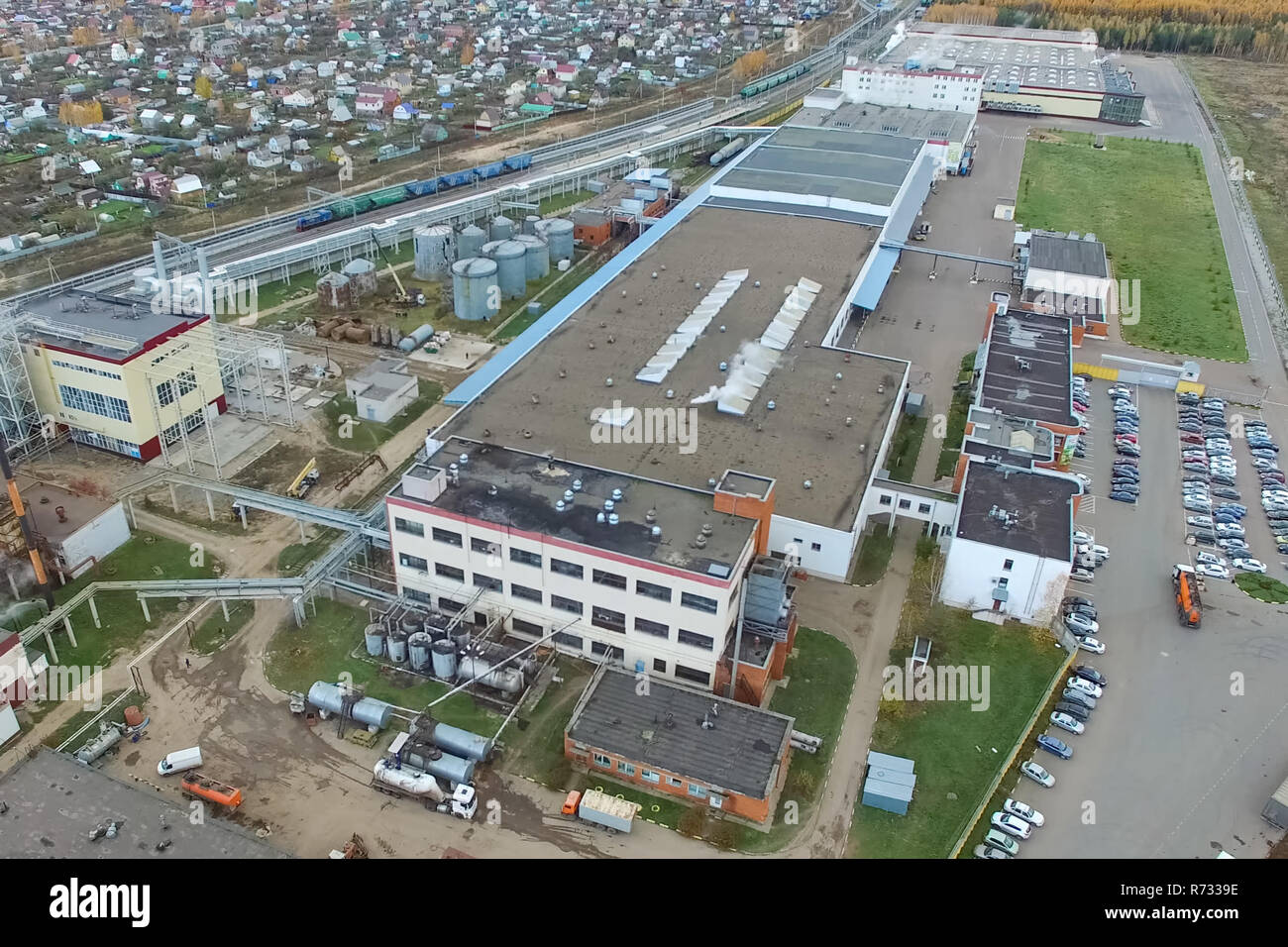 Fat plant. Factory for processing fat and oil. Food industrial ...