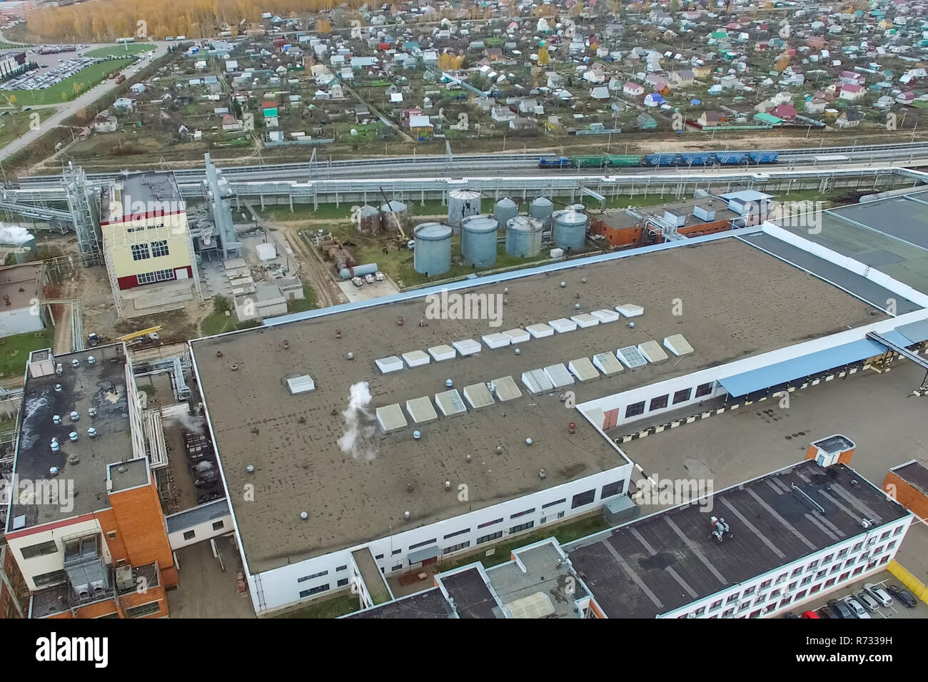 Fat plant. Factory for processing fat and oil. Food industrial ...