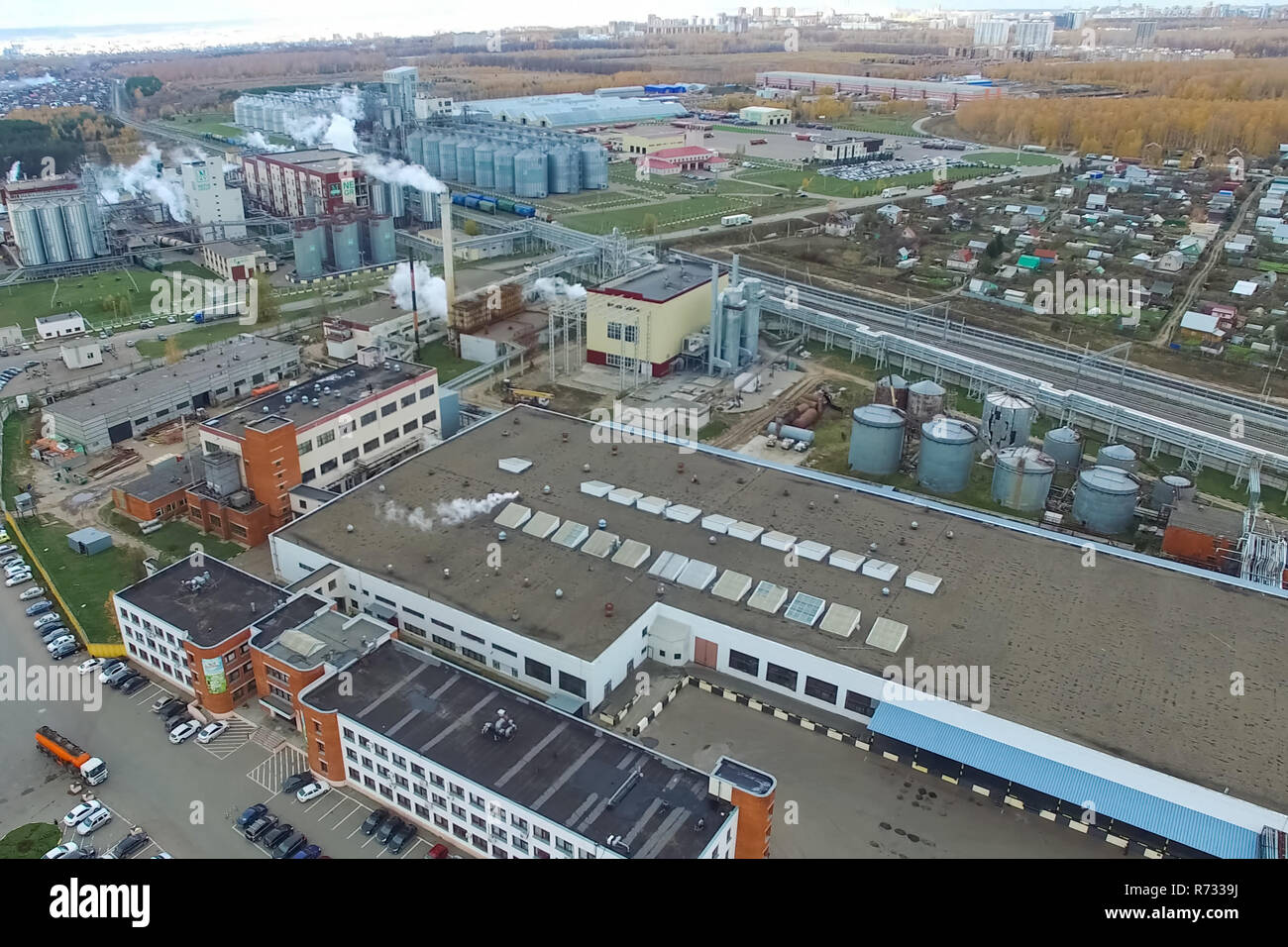 Fat plant. Factory for processing fat and oil. Food industrial ...