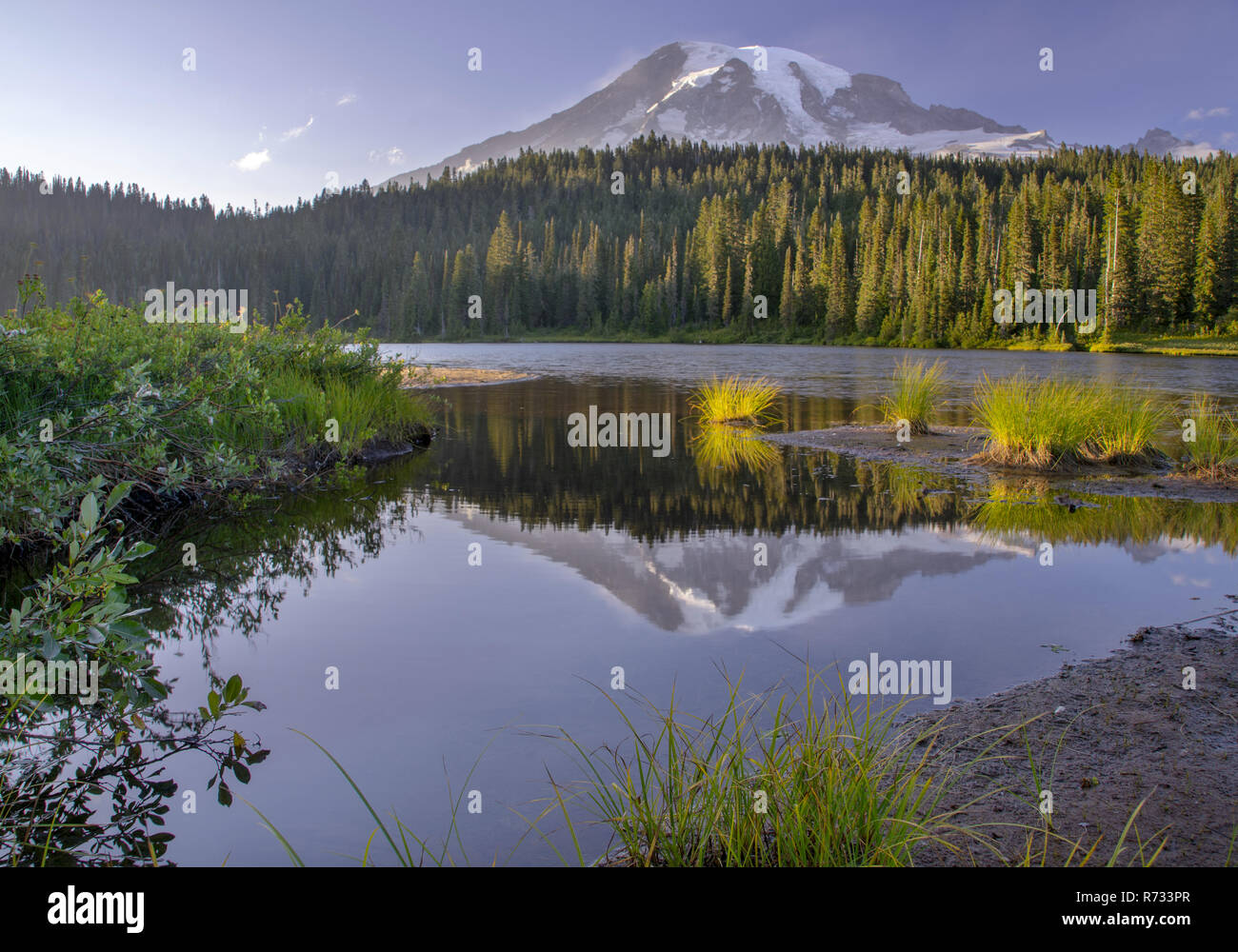Reflection Lakes is a collection of lakes in Mount Rainier National ...