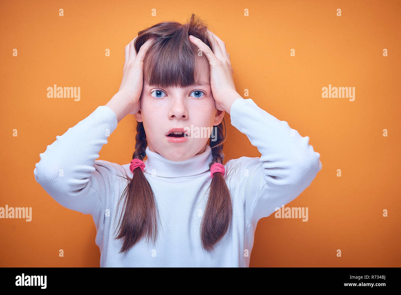 Surprised preteen girl isolated on hi-res stock photography and images ...