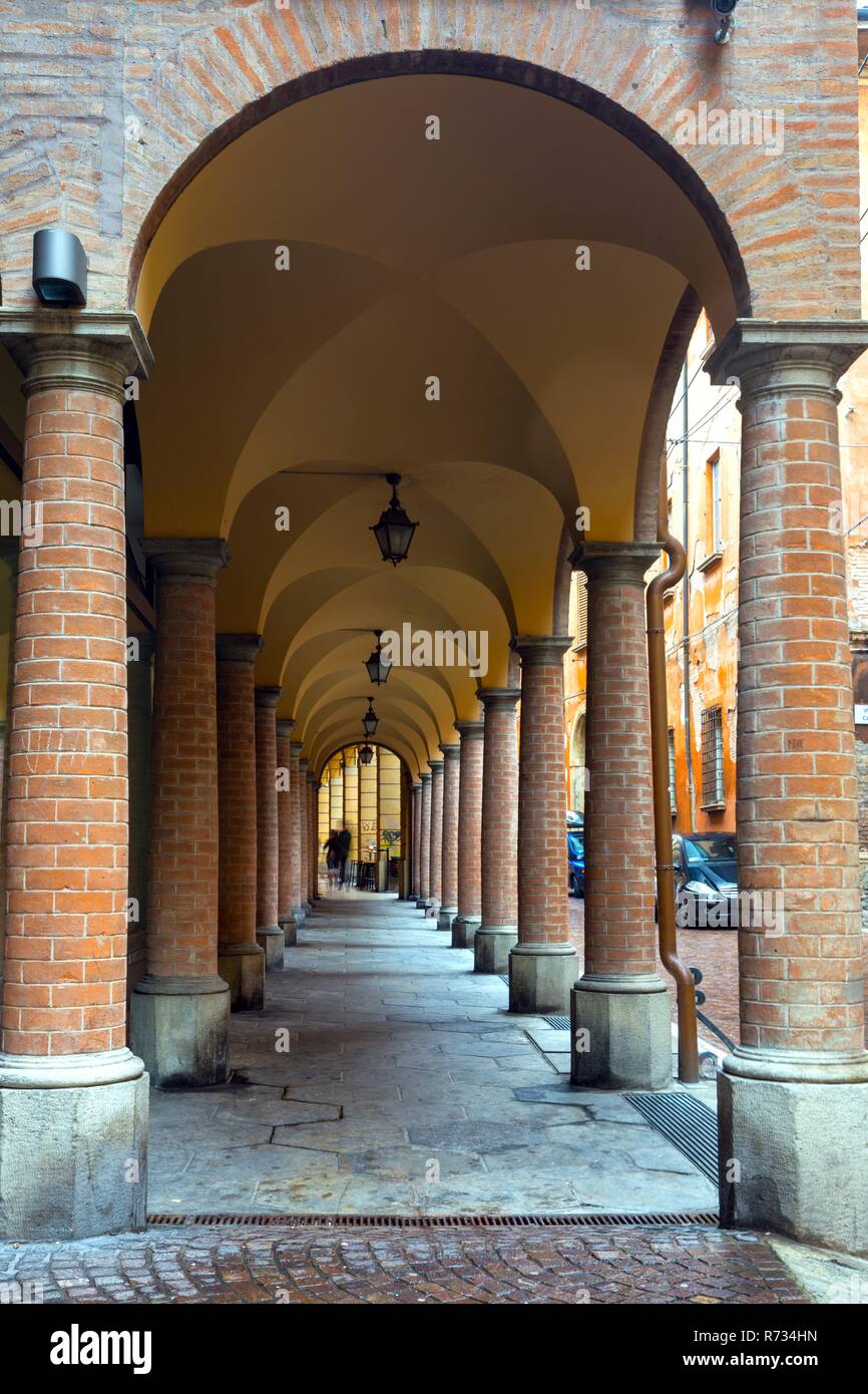 view of well known arches of Bologna, Italy Stock Photo - Alamy