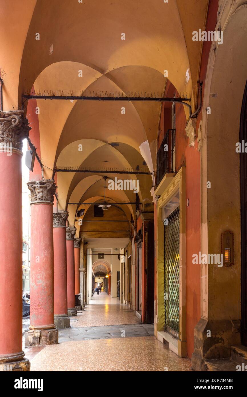 view of well known arches of Bologna, Italy Stock Photo - Alamy