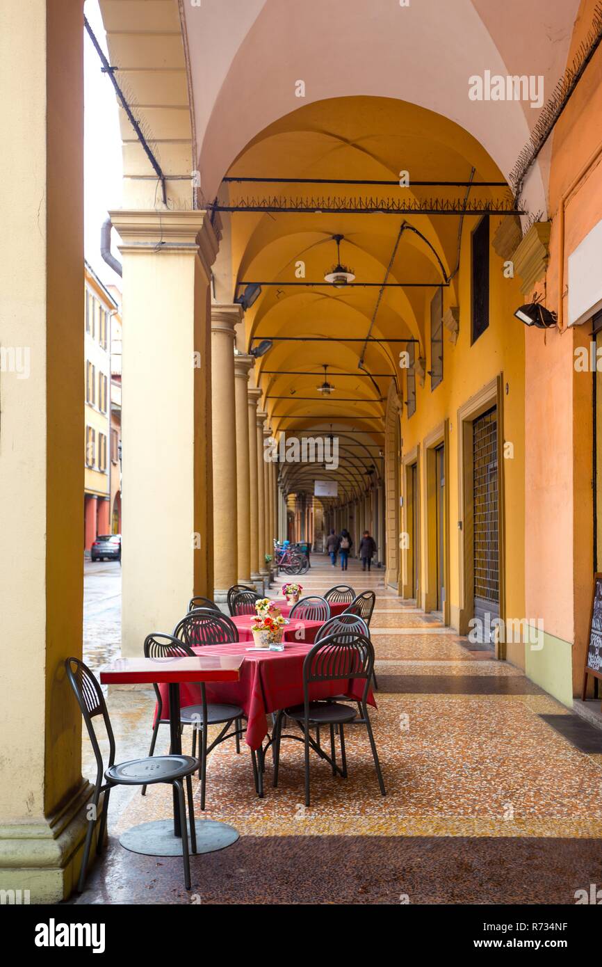 view of well known arches of Bologna, Italy Stock Photo - Alamy