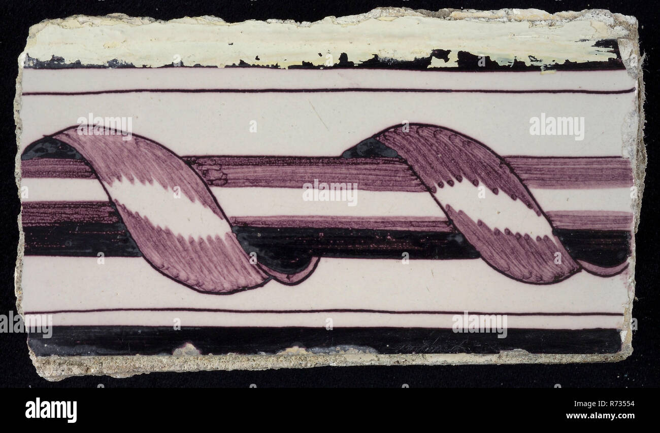 Rectangular purple border tile, surrounded decor, enclosed column, with ...