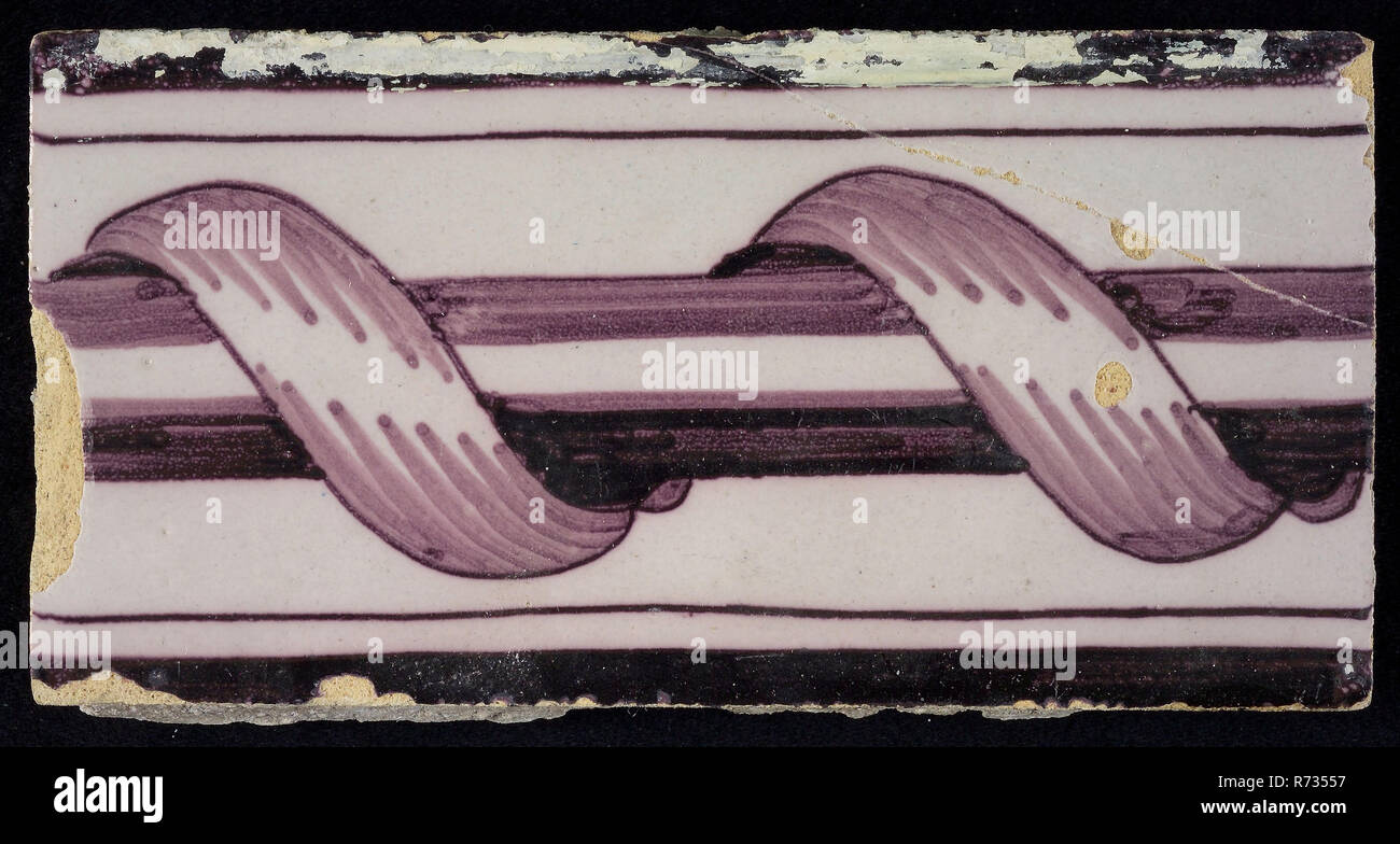 Rectangular purple border tile, surrounded decor, enclosed column, with ...