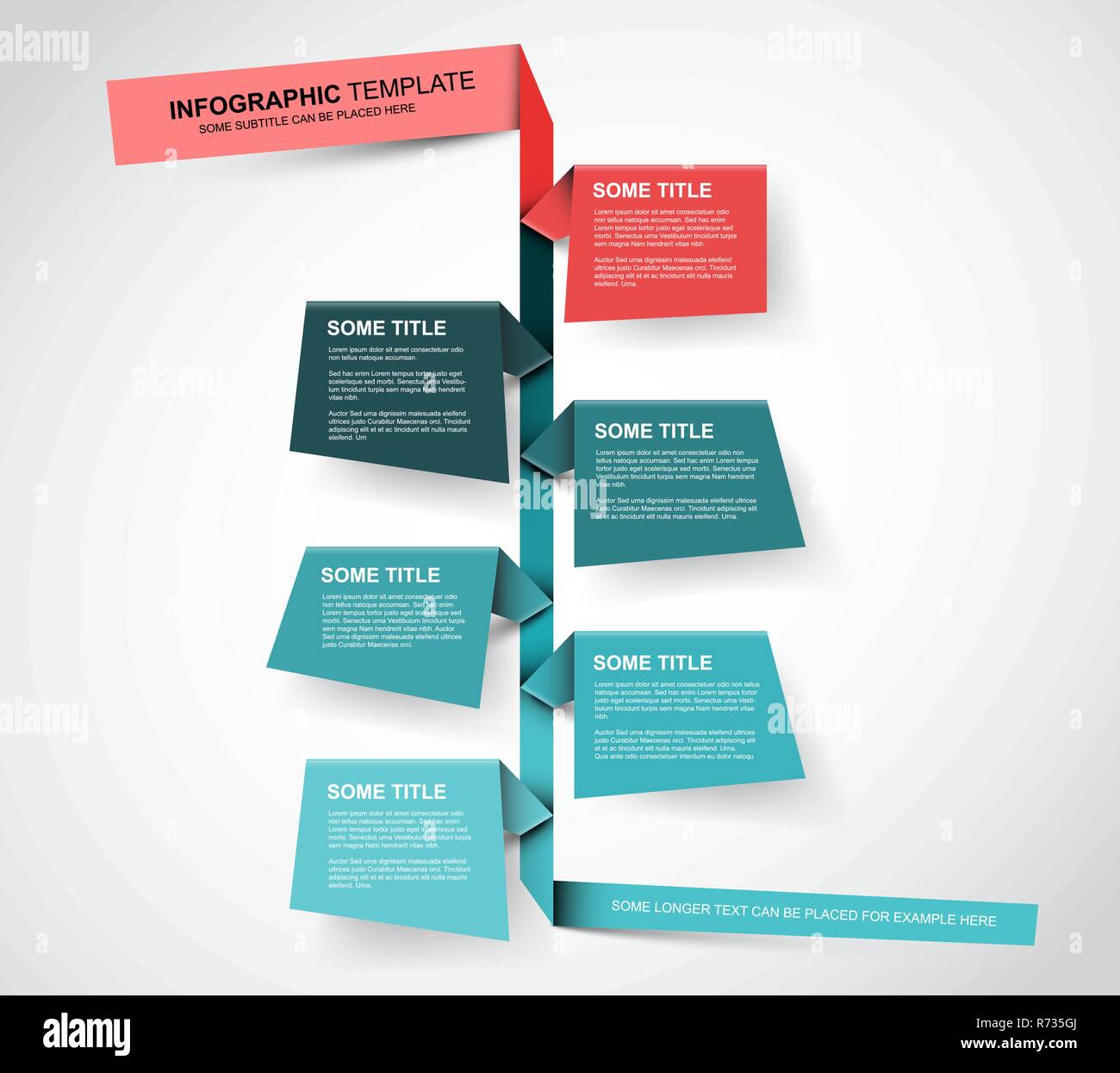 Vector Infographic timeline report template made from small papers ...