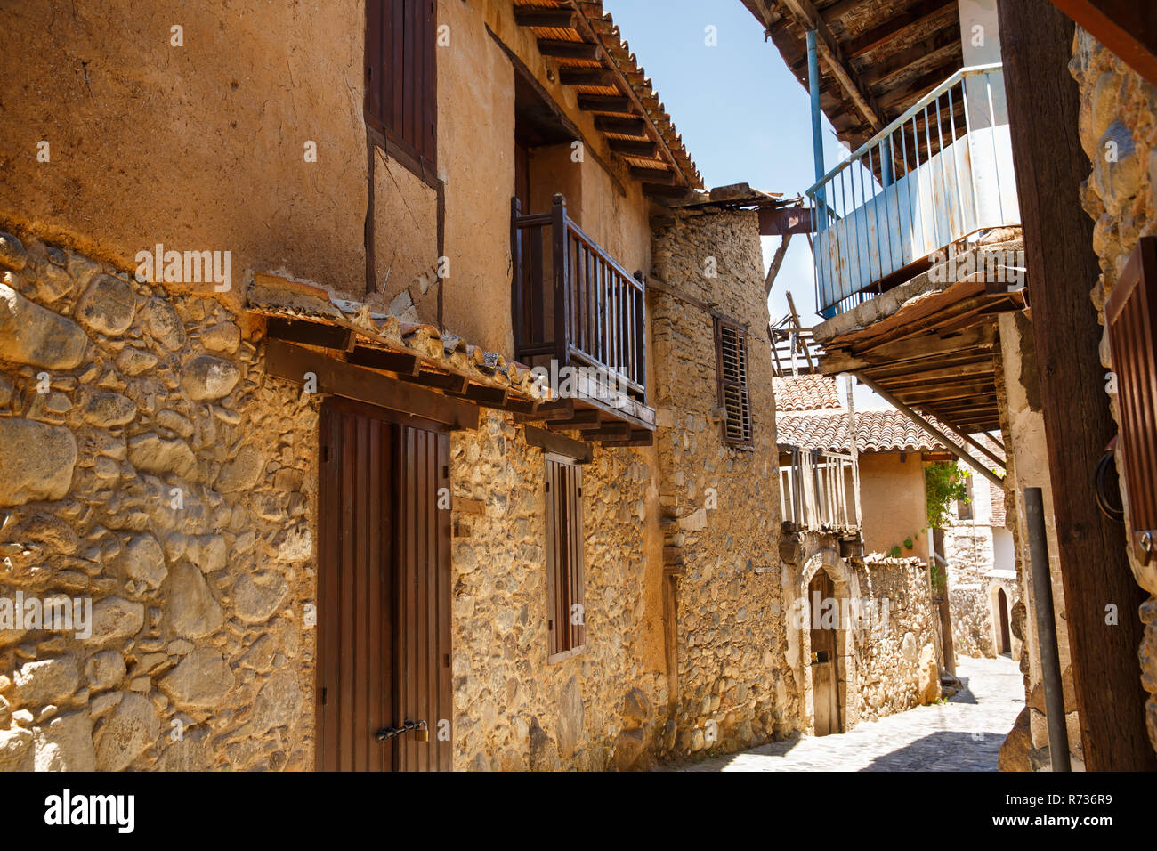 Old houses in Kakopetria village, Cyprus Stock Photo - Alamy