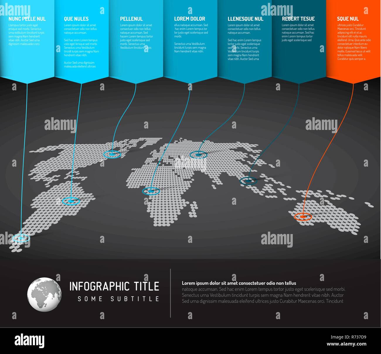 World map infographic: World map with colorful pointers Stock Vector ... World map infographic: World map with colorful pointers Stock Vector ...