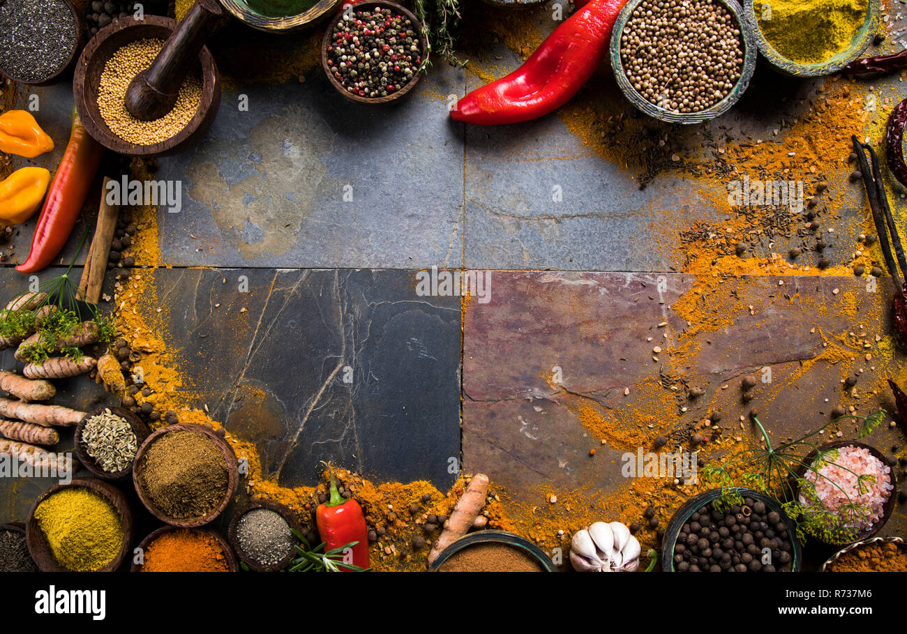 Dry spices set colour dried hi-res stock photography and images - Alamy