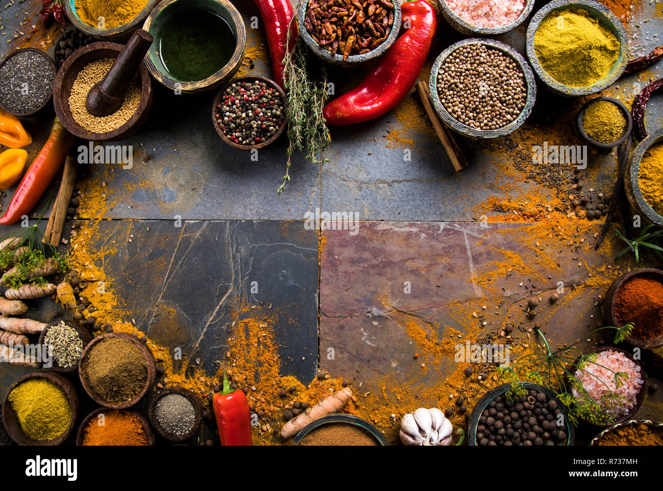 Frame, Hot spices Stock Photo - Alamy