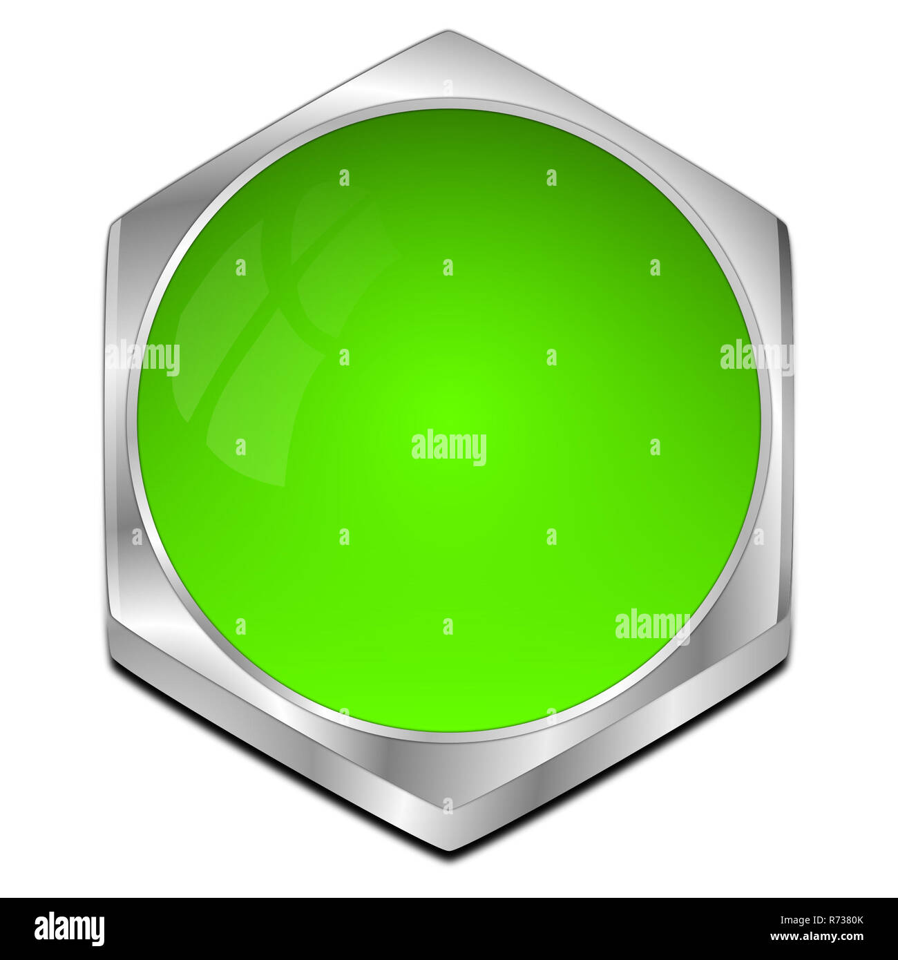 glossy green blank Button - 3D illustration Stock Photo - Alamy