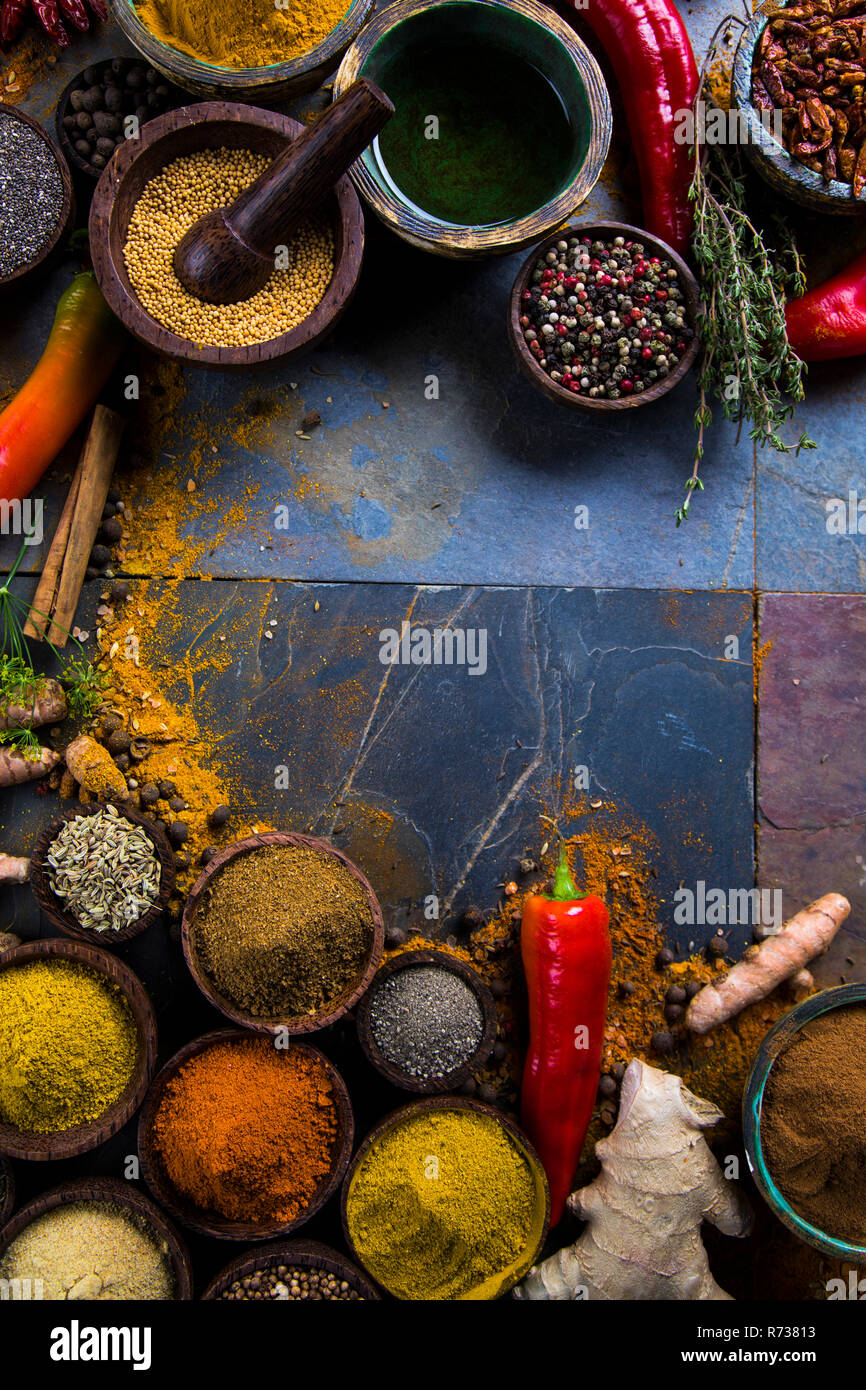 Frame, Hot spices Stock Photo - Alamy