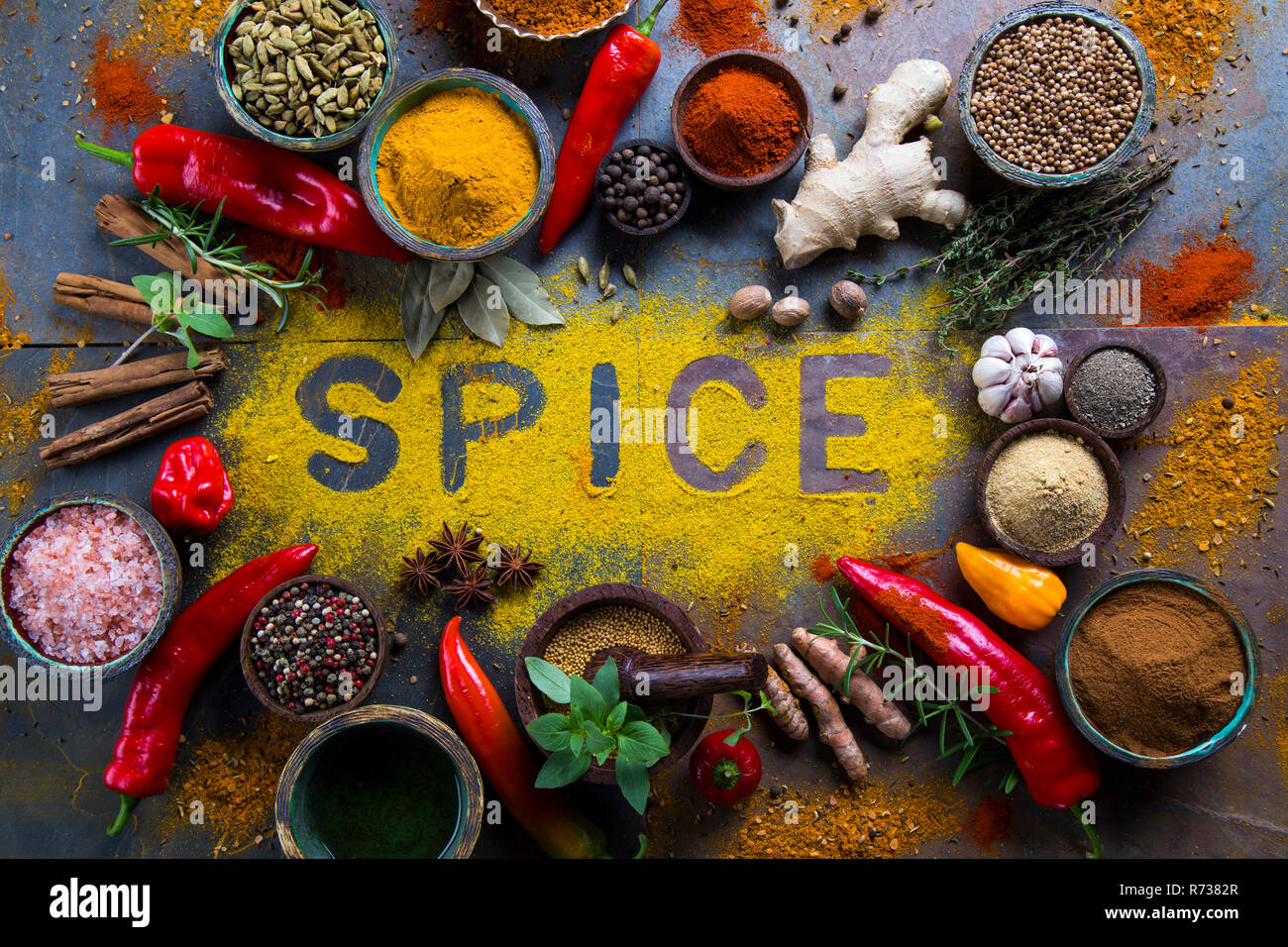 Dry spices set colour dried hi-res stock photography and images - Alamy