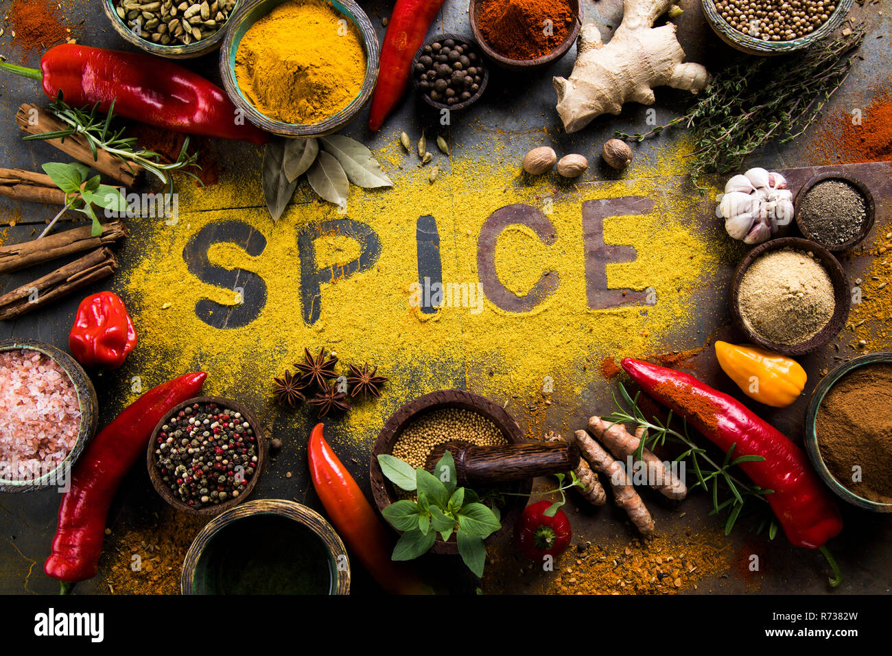 Dry spices set colour dried hi-res stock photography and images - Alamy