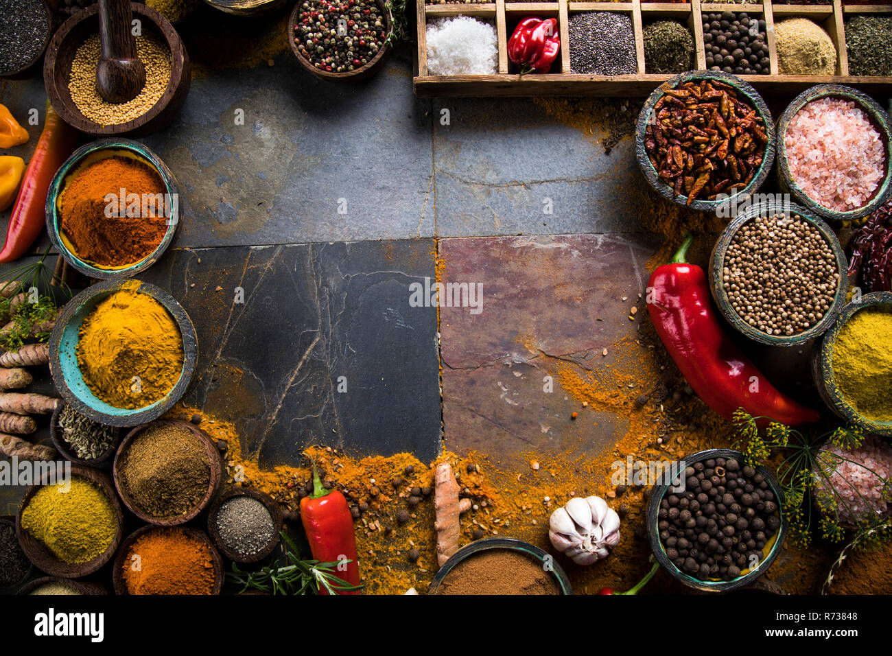 Frame, Hot spices Stock Photo - Alamy