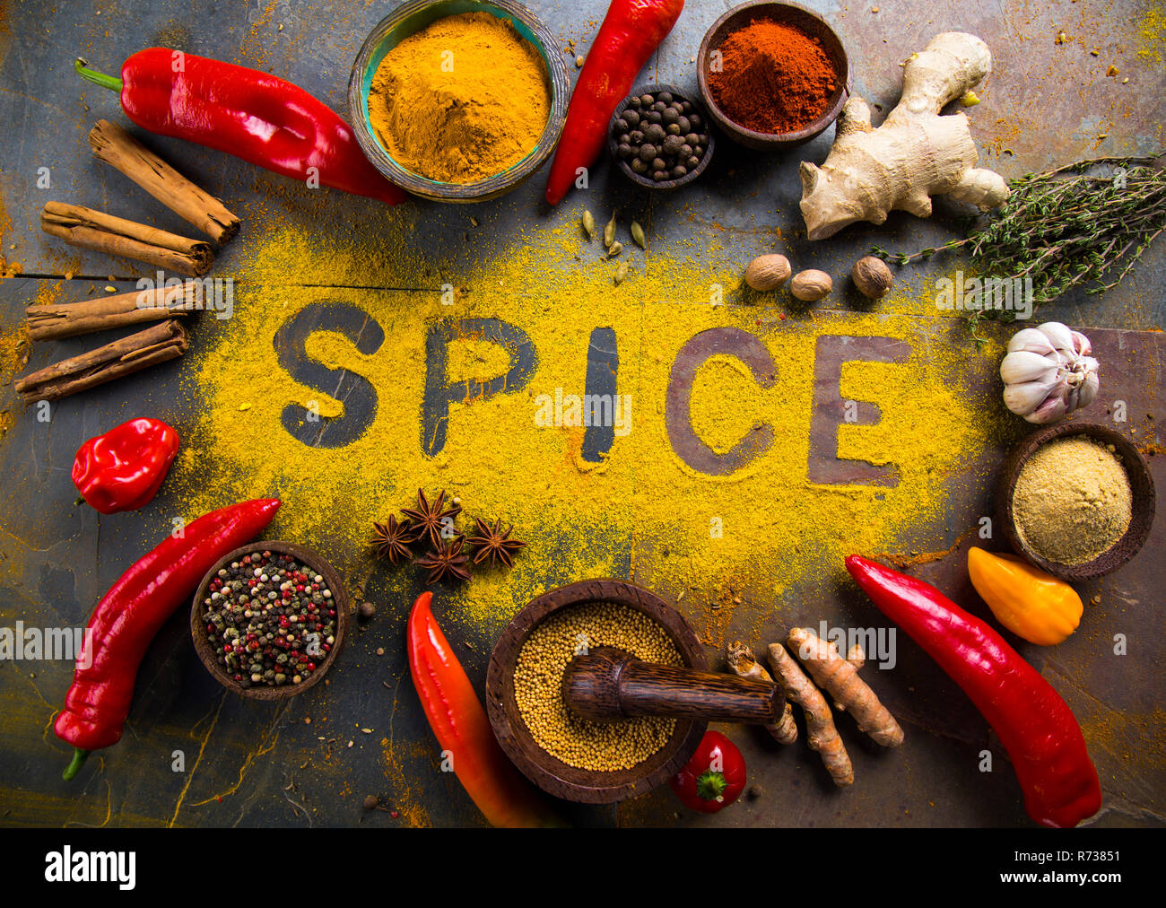 Dry spices set colour dried hi-res stock photography and images - Alamy
