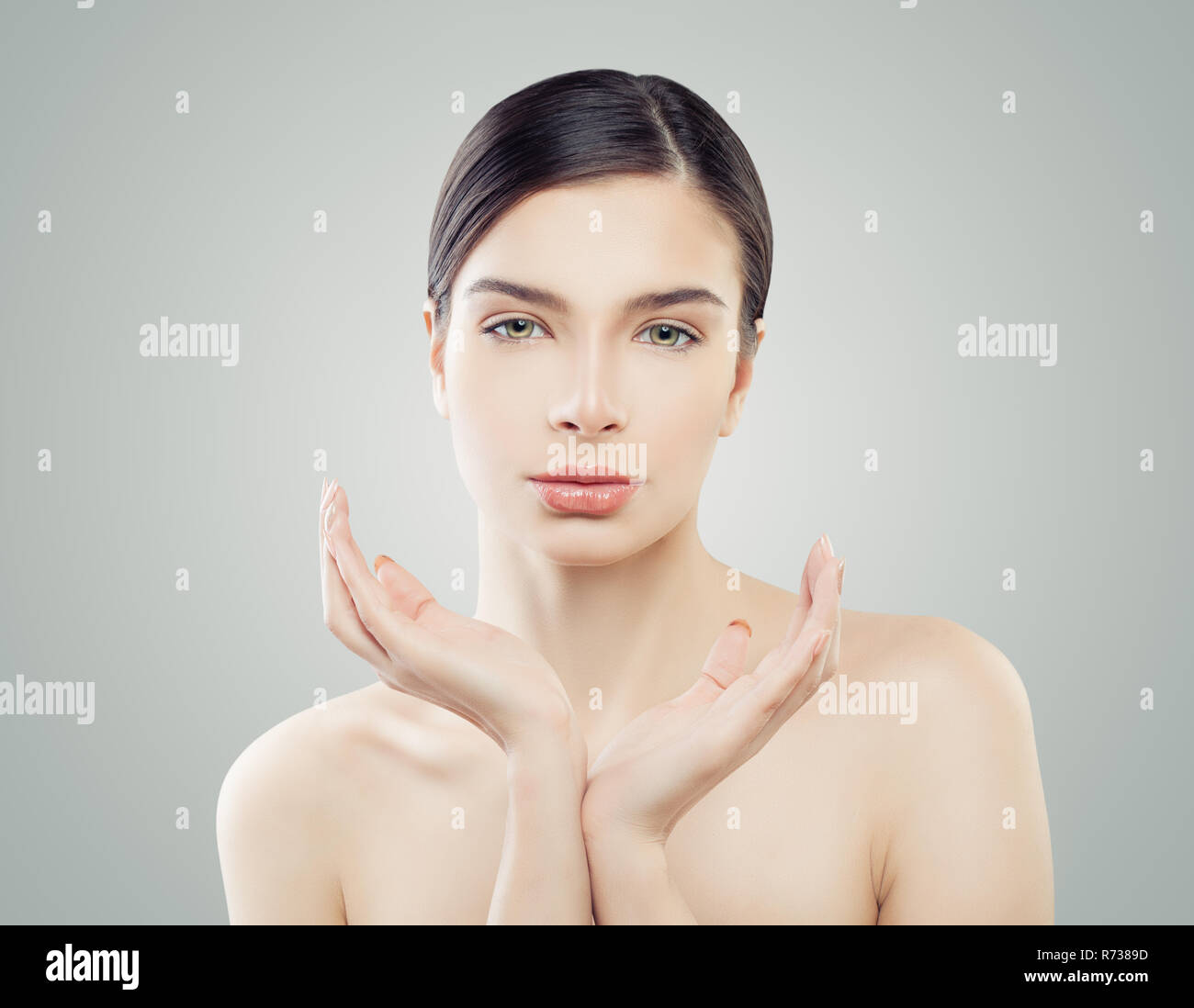 Beautiful young woman spa model. Skin care, facial treatment and ...