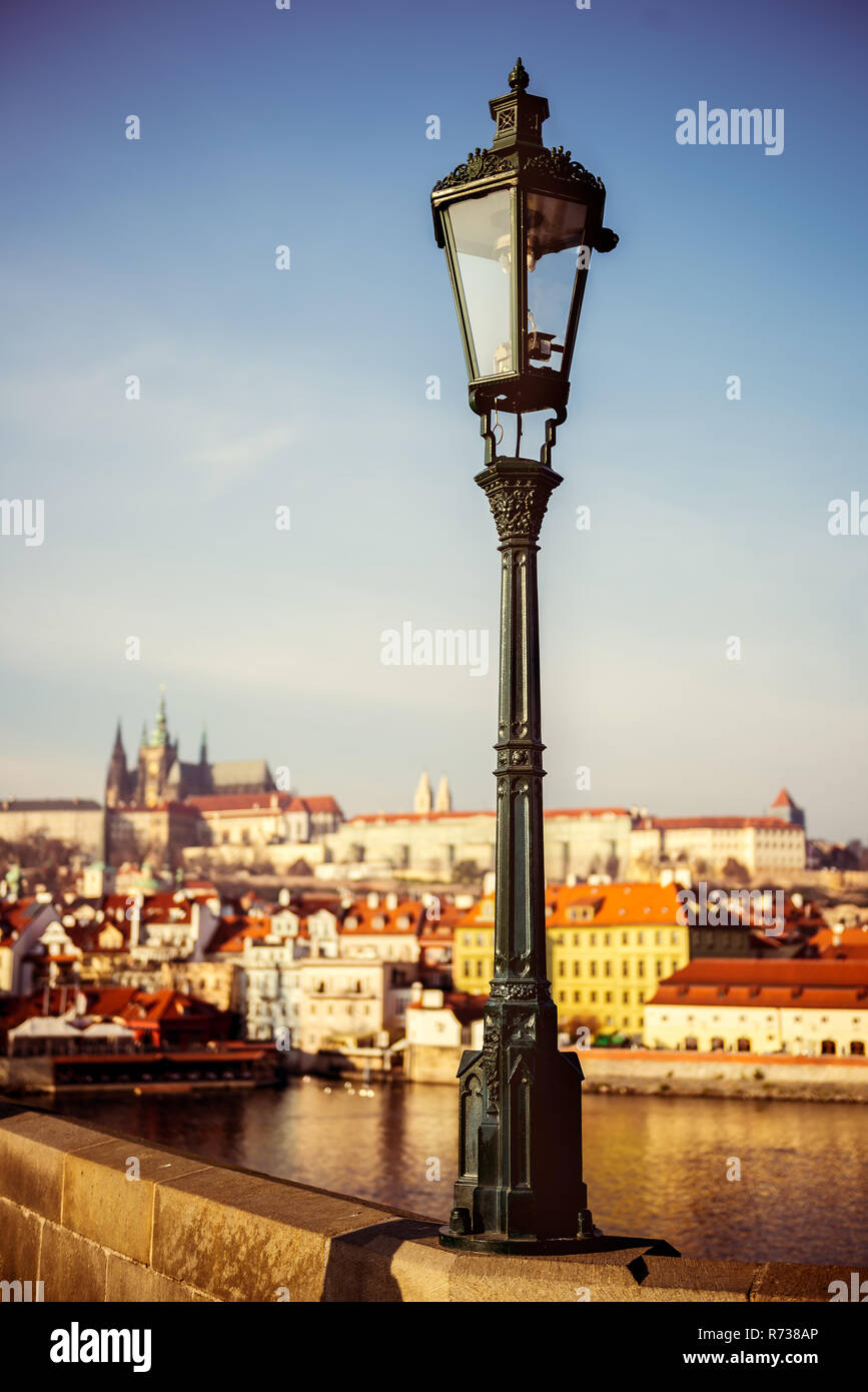 Details of Karlov most, Charles bridge, in a sunny day, Prague, Czech ...