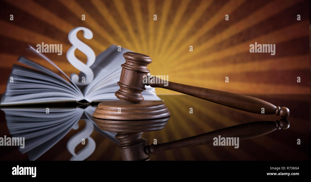 Book, Law, legal code of justice concept and paragraph sign Stock Photo ...